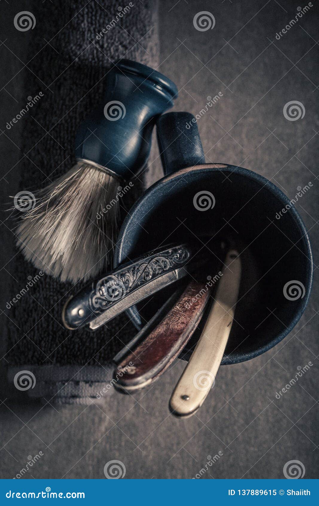 Vintage Tools for Shave with Old Razor, Soap and Brush Stock Image ...