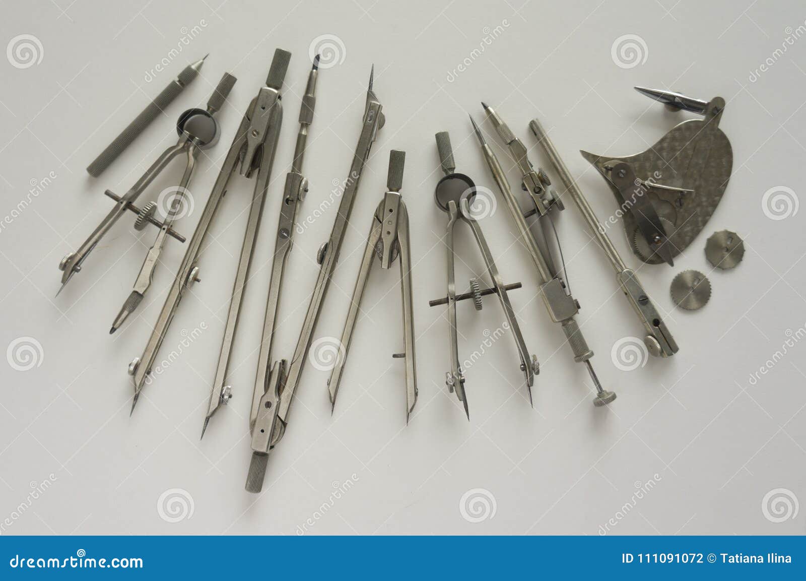 Vintage Tools Used for Drawing Stock Photo - Image of geometry, divider ...
