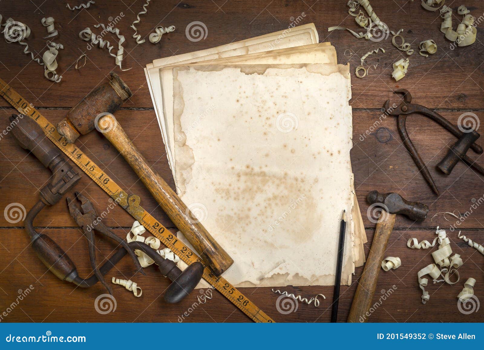 Untidy Workbench - Old Tools Royalty-Free Stock Image | CartoonDealer ...