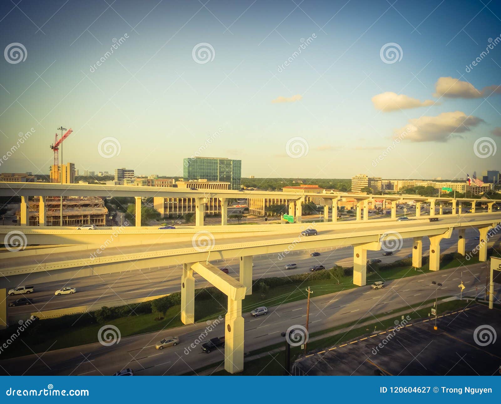 Vintage Top View Massive Highway Intersection, Stack Interchange ...