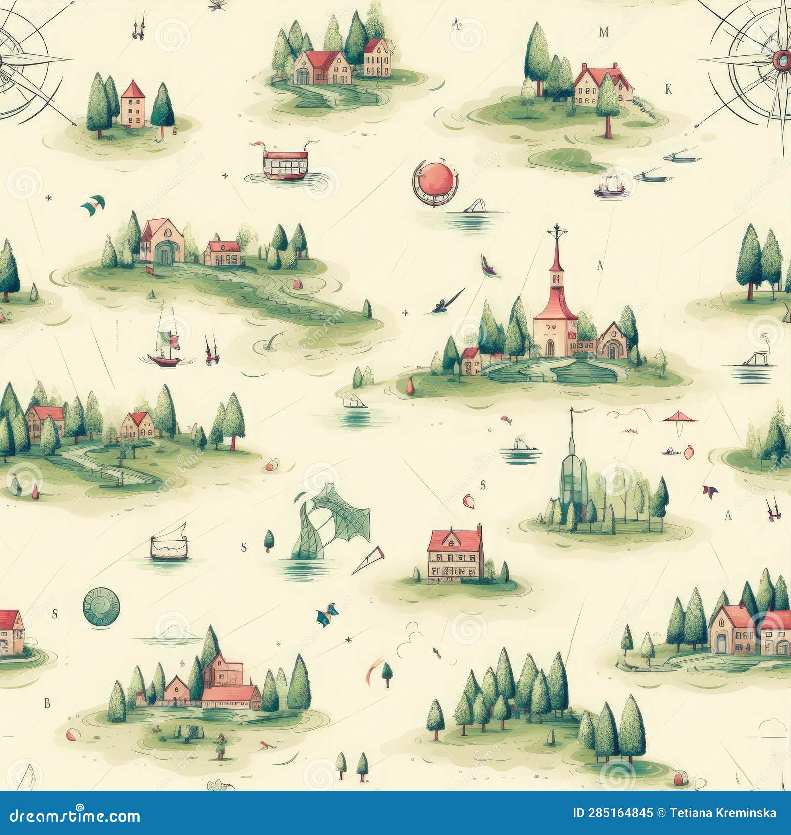 Vintage Topographic Maps Pattern Stock Illustration - Illustration of ...