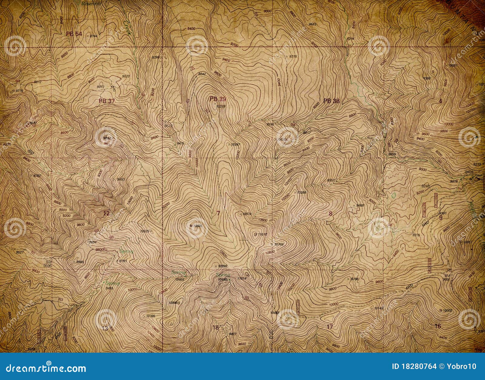 Vintage Topographical Map Background Stock Photo - Image of lines ...