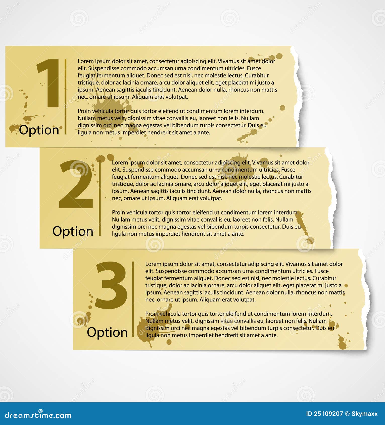 Vintage Torn Paper Progress Option Labels Stock Vector - Illustration ...