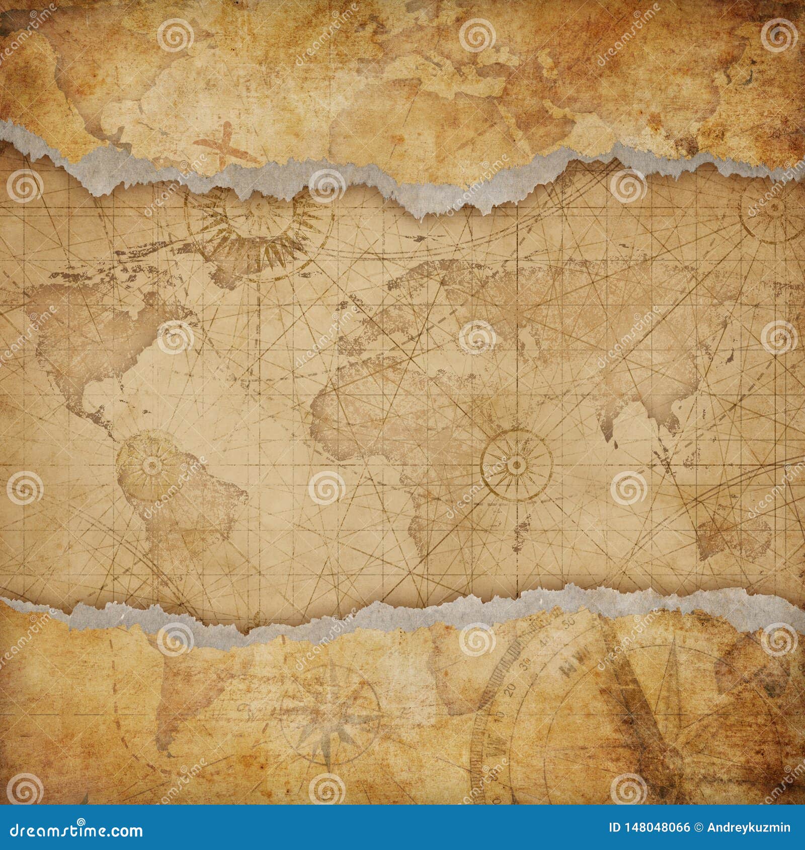 Vintage torn world map stock illustration. Illustration of blank ...