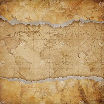Vintage torn world map stock illustration. Illustration of blank ...