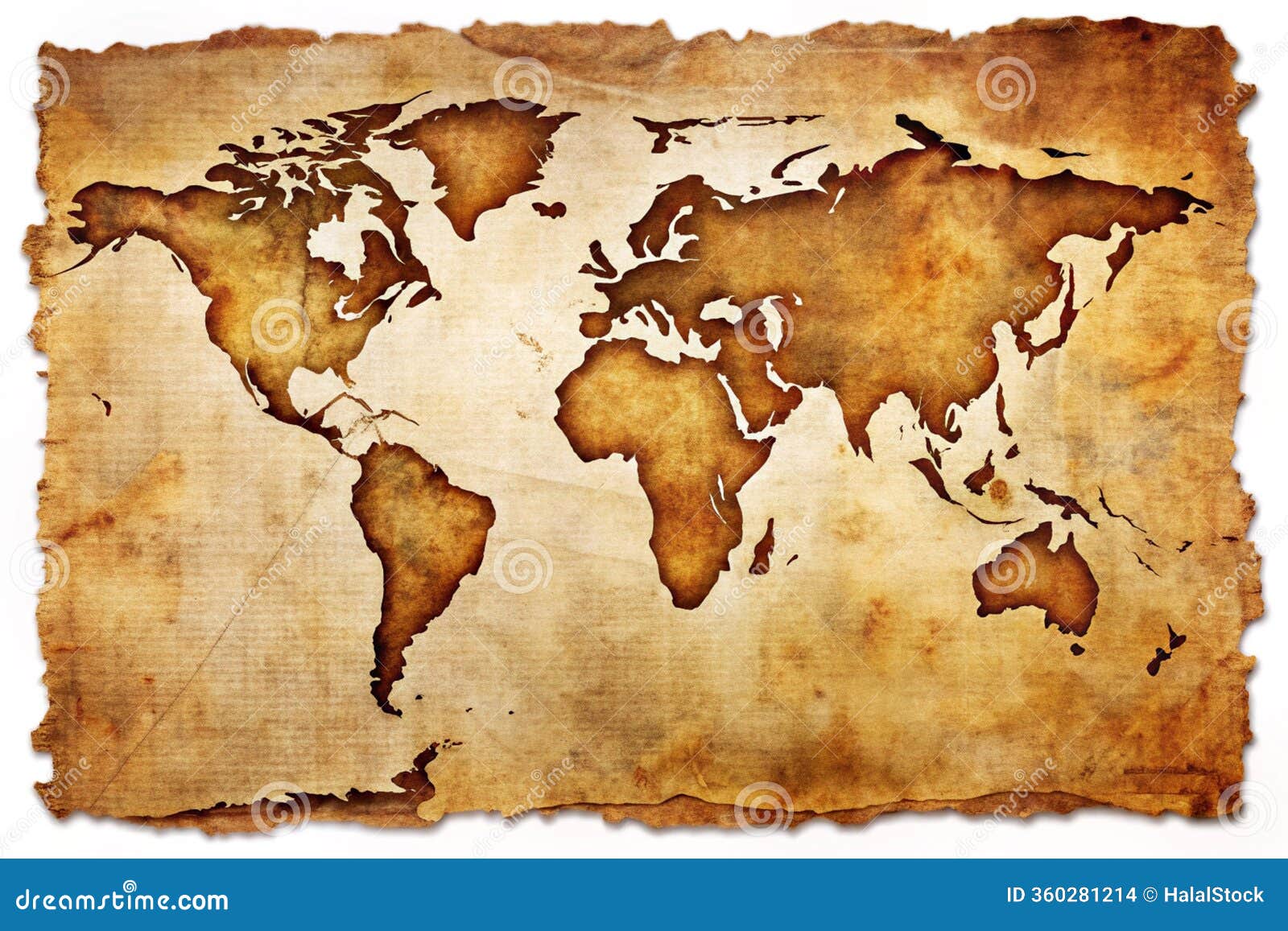 Vintage Torn Worn World Map Illustration Stock Illustration ...