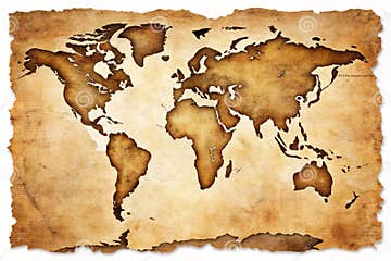 Vintage Torn Worn World Map Illustration Stock Illustration ...