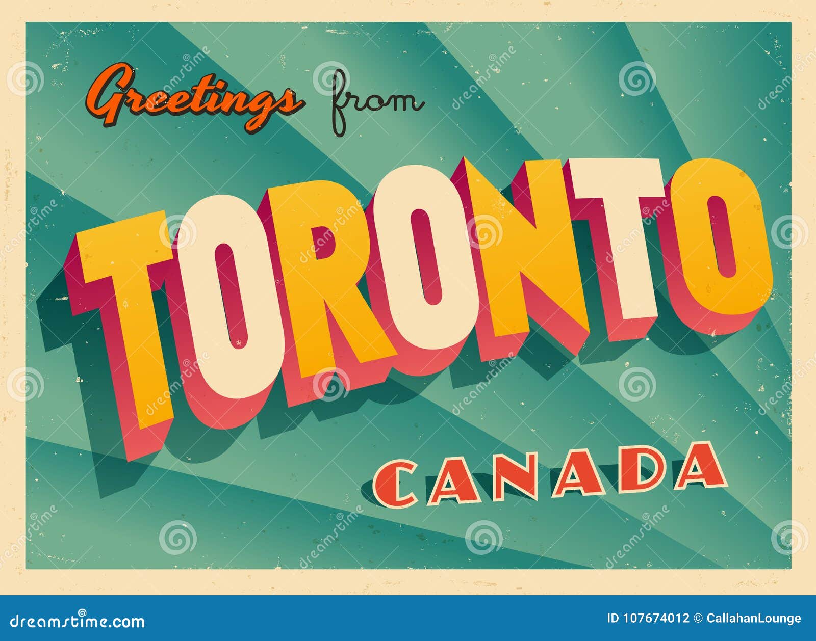 Vintage Touristic Greeting Card from Toronto. Stock Vector ... Vintage Touristic Greeting Card from Toronto. Stock Vector ...