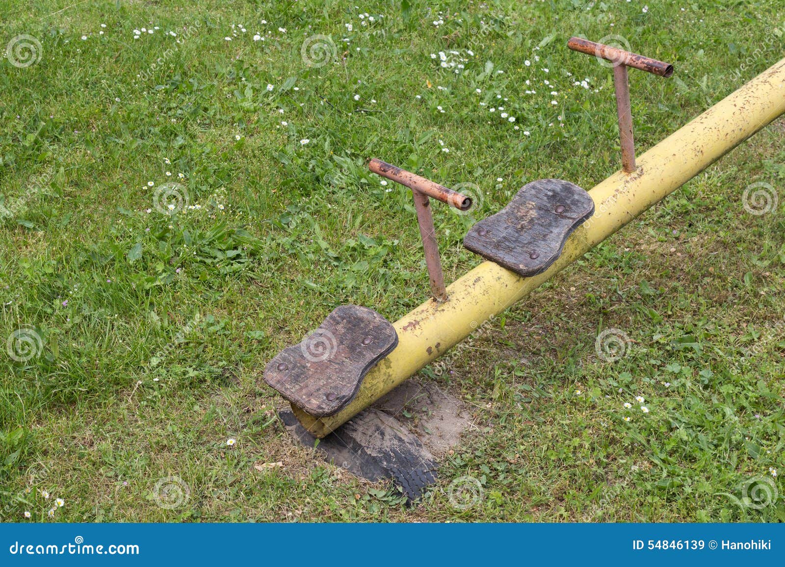 Vintage Toy - Old Seesaw on Playground Stock Image - Image of metal ...
