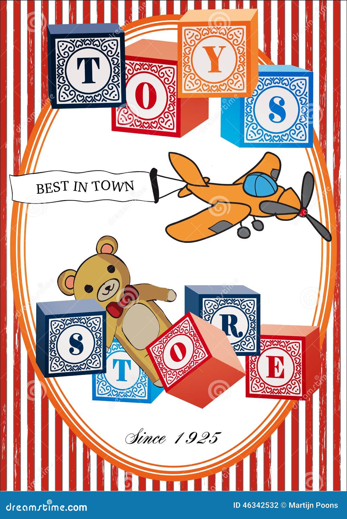 Vintage toys poster stock vector. Illustration of icons - 46342532