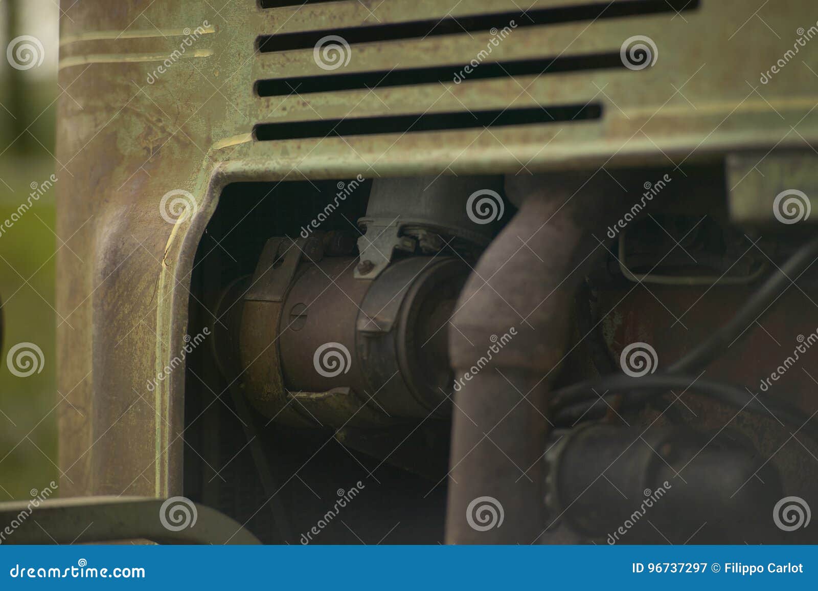 Vintage Tractor`s Engine Detail Stock Image - Image of fields, rusty ...