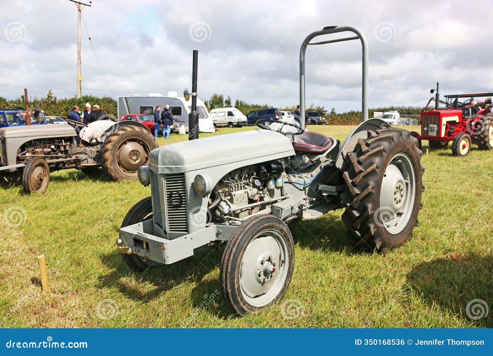 Vintage Tractor Standing in a Fieldt Stock Photo - Image of wheel ...