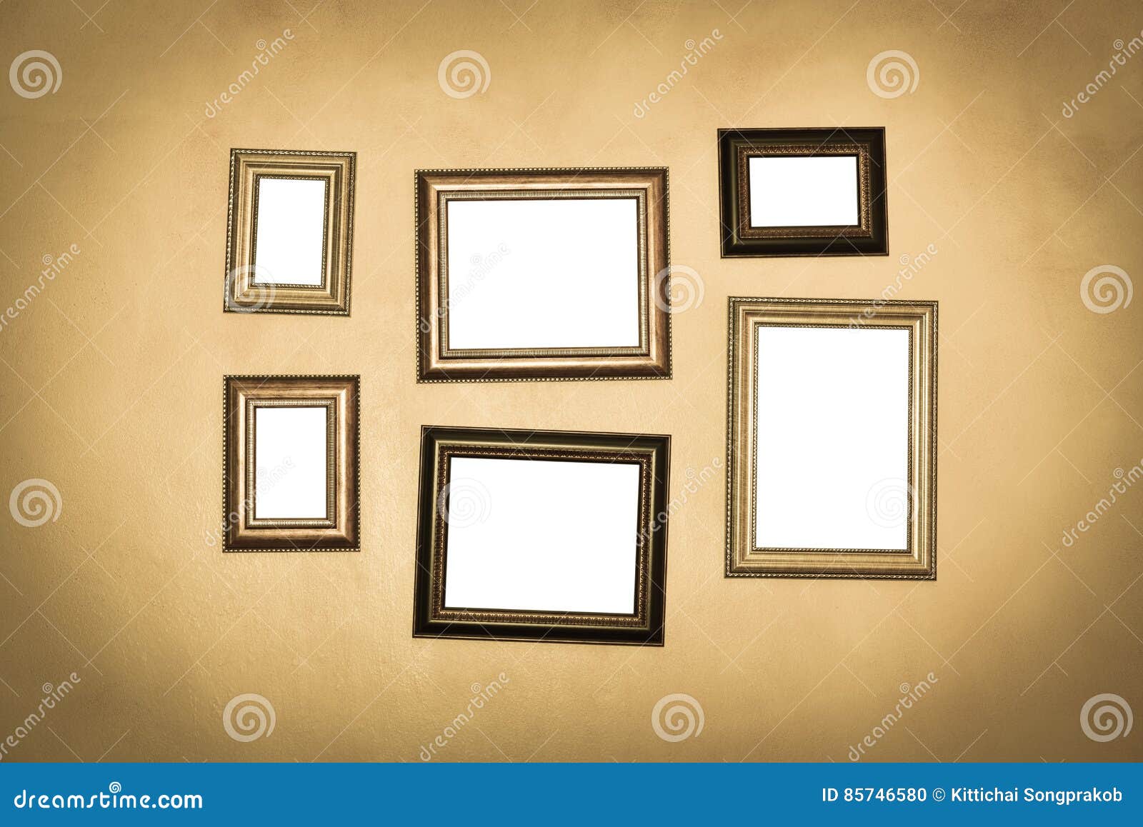 Vintage Traditional Realistic Frames Set Stock Photo - Image of golden ...