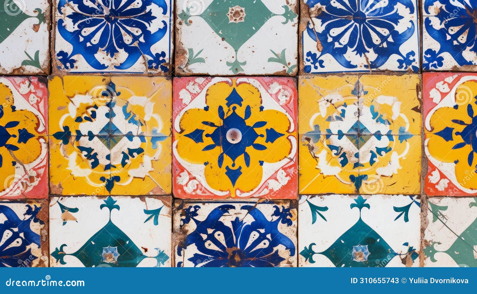 Vintage Traditional Tile Background. Colourful Azulejos Pattern Stock ...