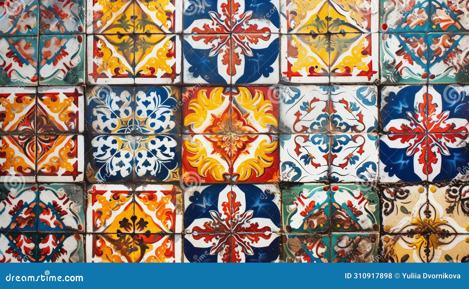 Vintage Traditional Tile Background. Colourful Azulejos Pattern Stock ...