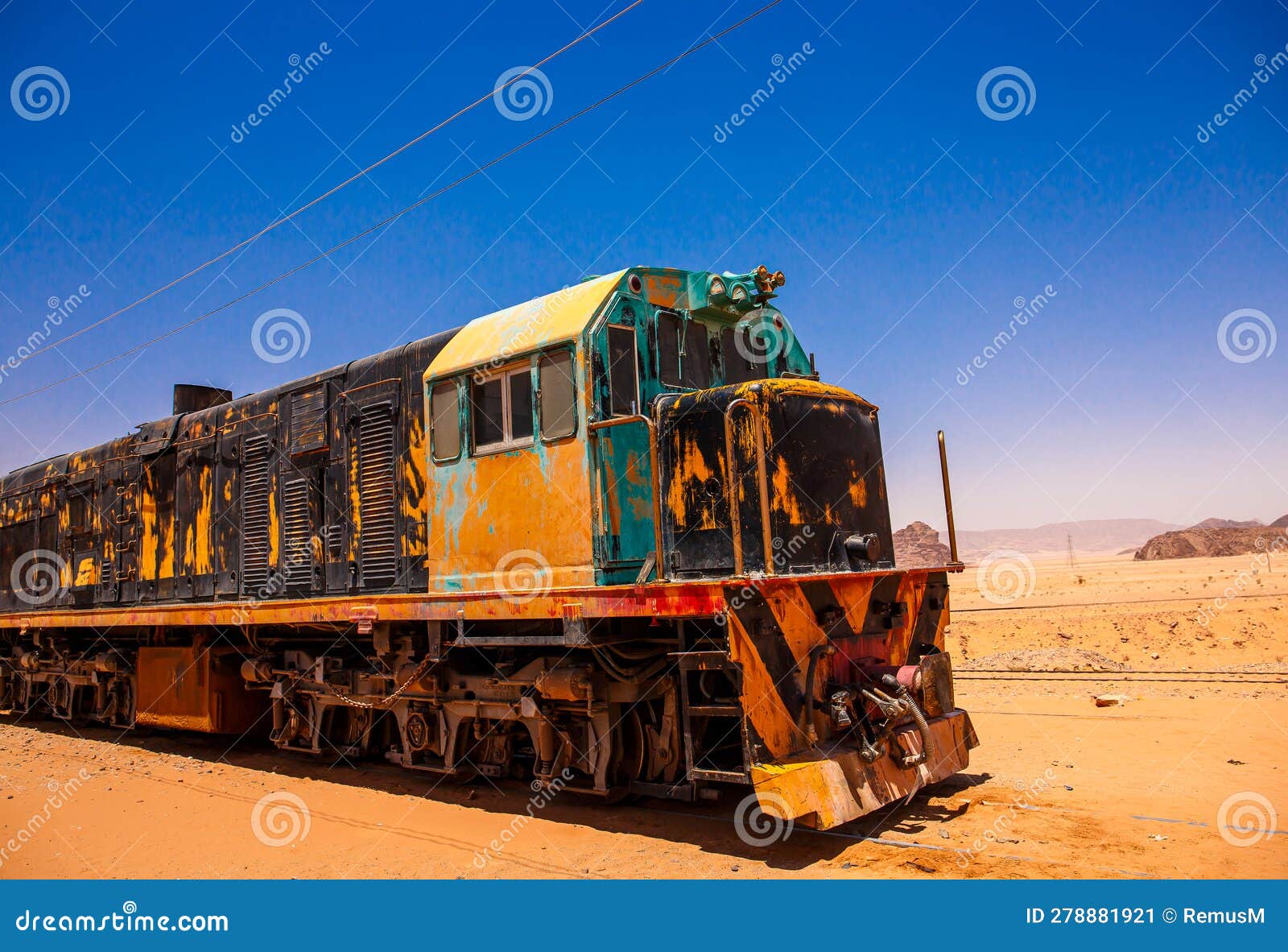 Vintage Train, in the Desert Waiting. Stock Image - Image of railway ...