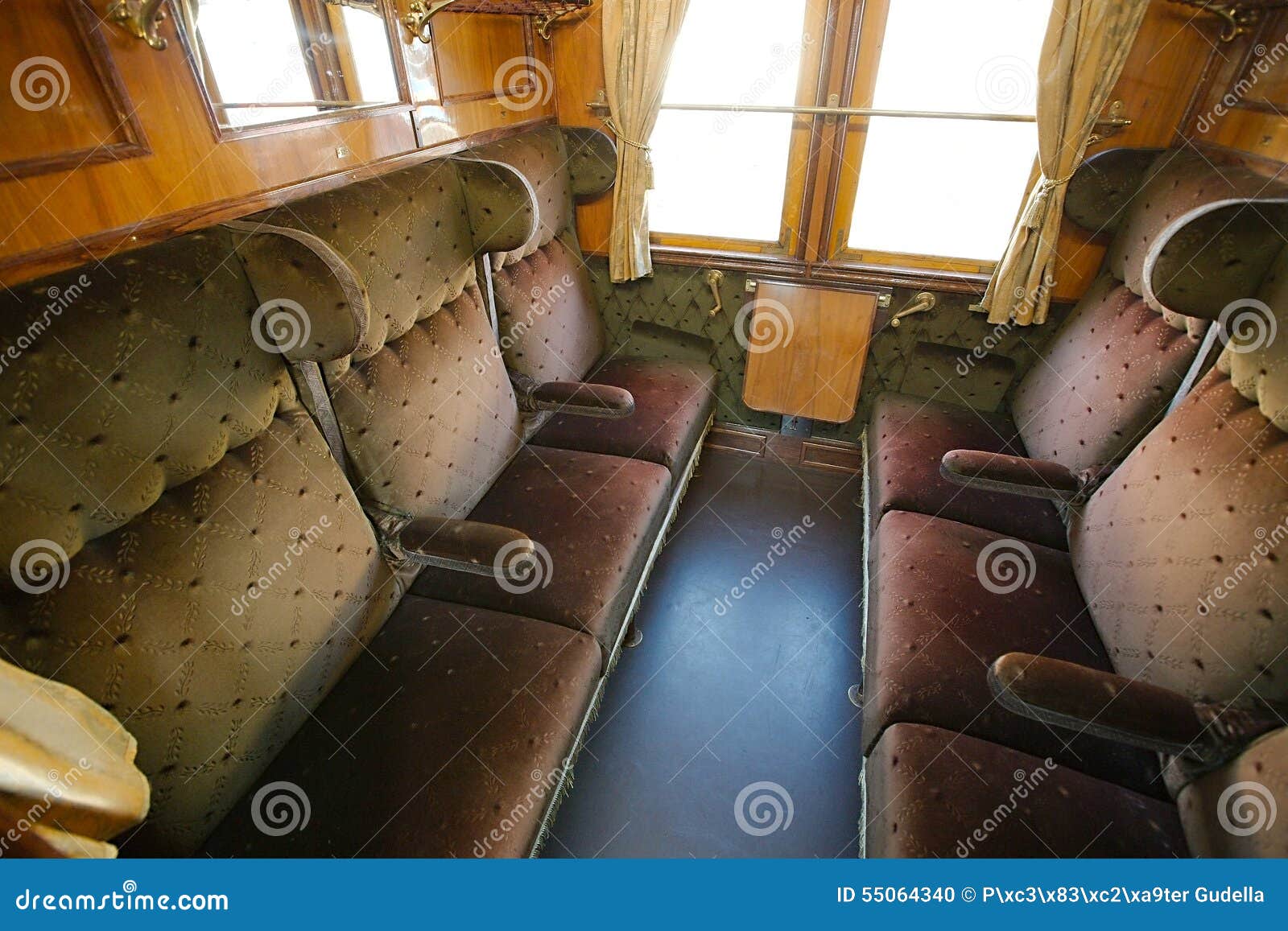 Vintage Train Interior stock photo. Image of railway - 55064340