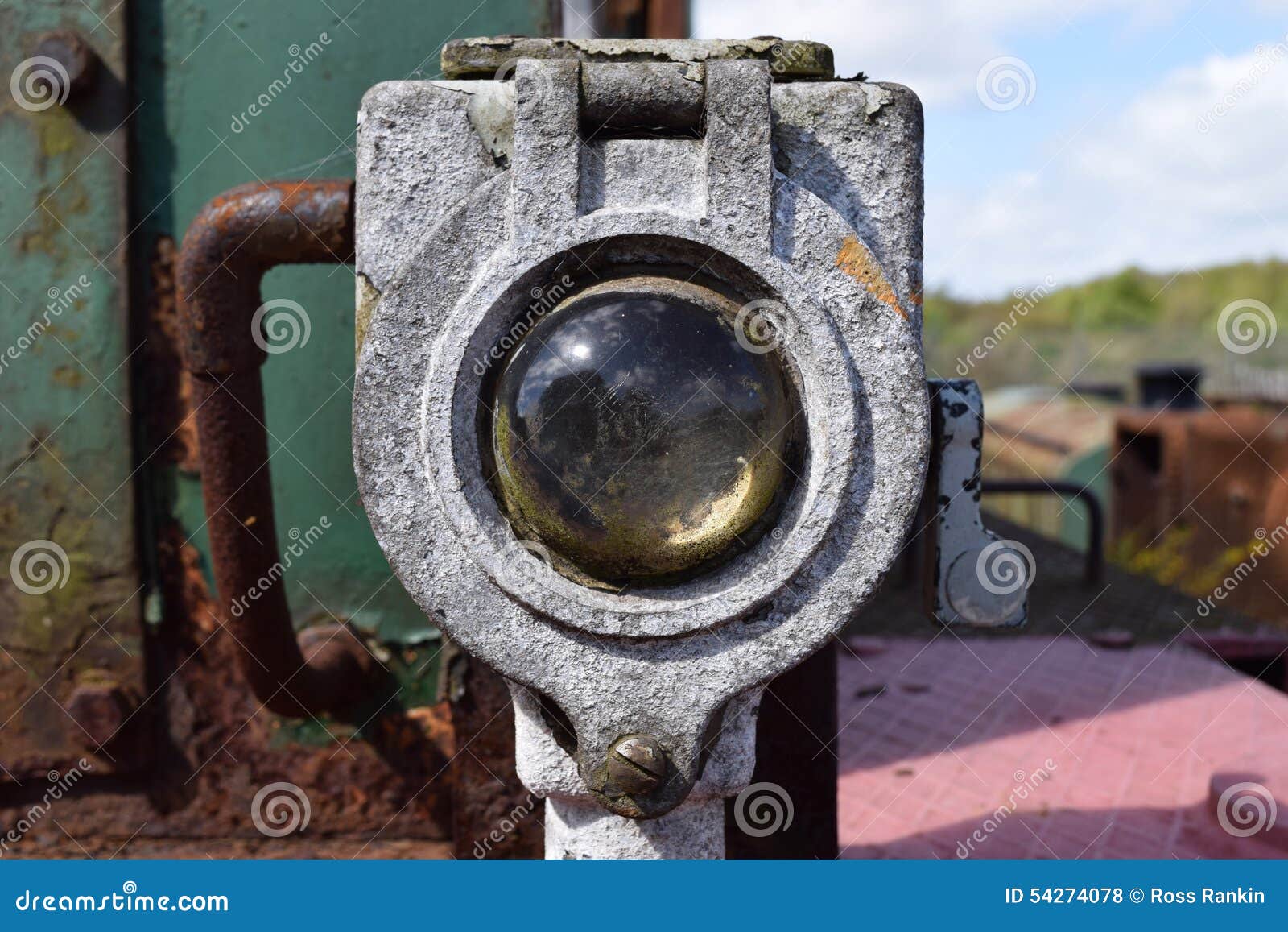 Vintage Train Light stock photo. Image of mold, circle - 54274078