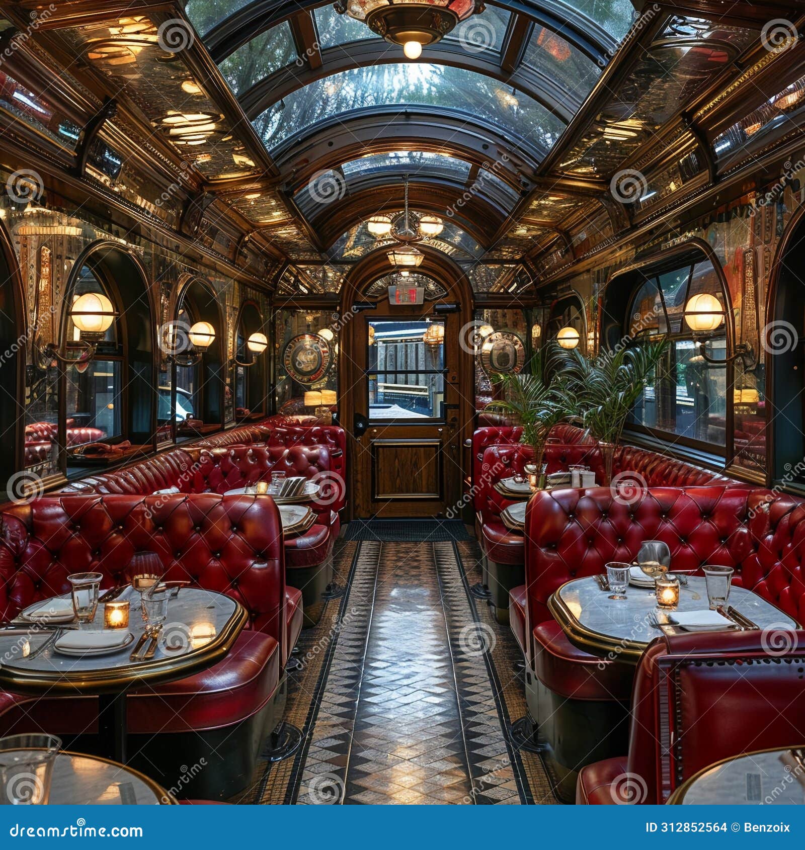 Vintage Train-themed Restaurant with Booth Seating in Old Carriages ...