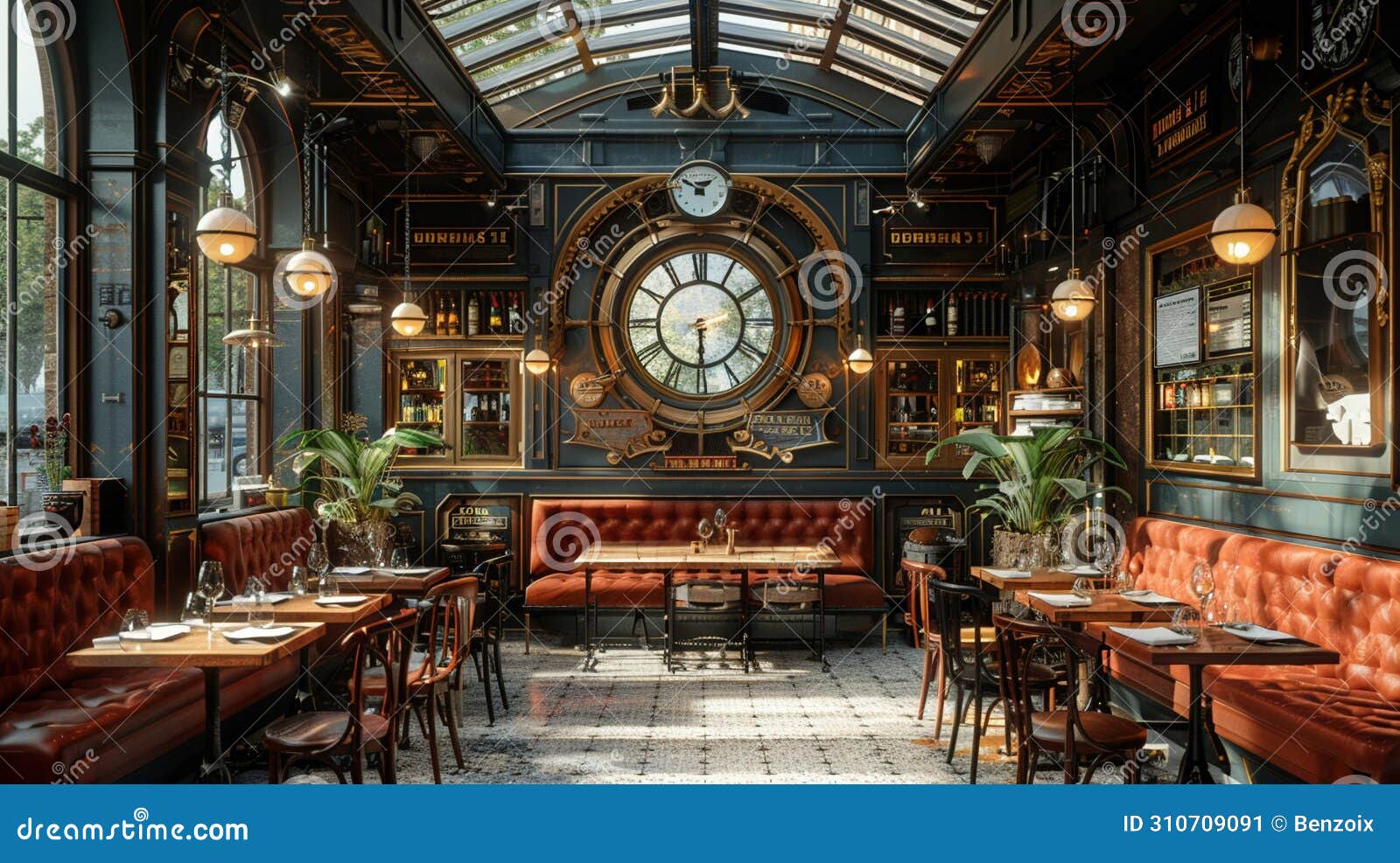Vintage Train-themed Restaurant with Booth Seating in Old Carriages3D ...