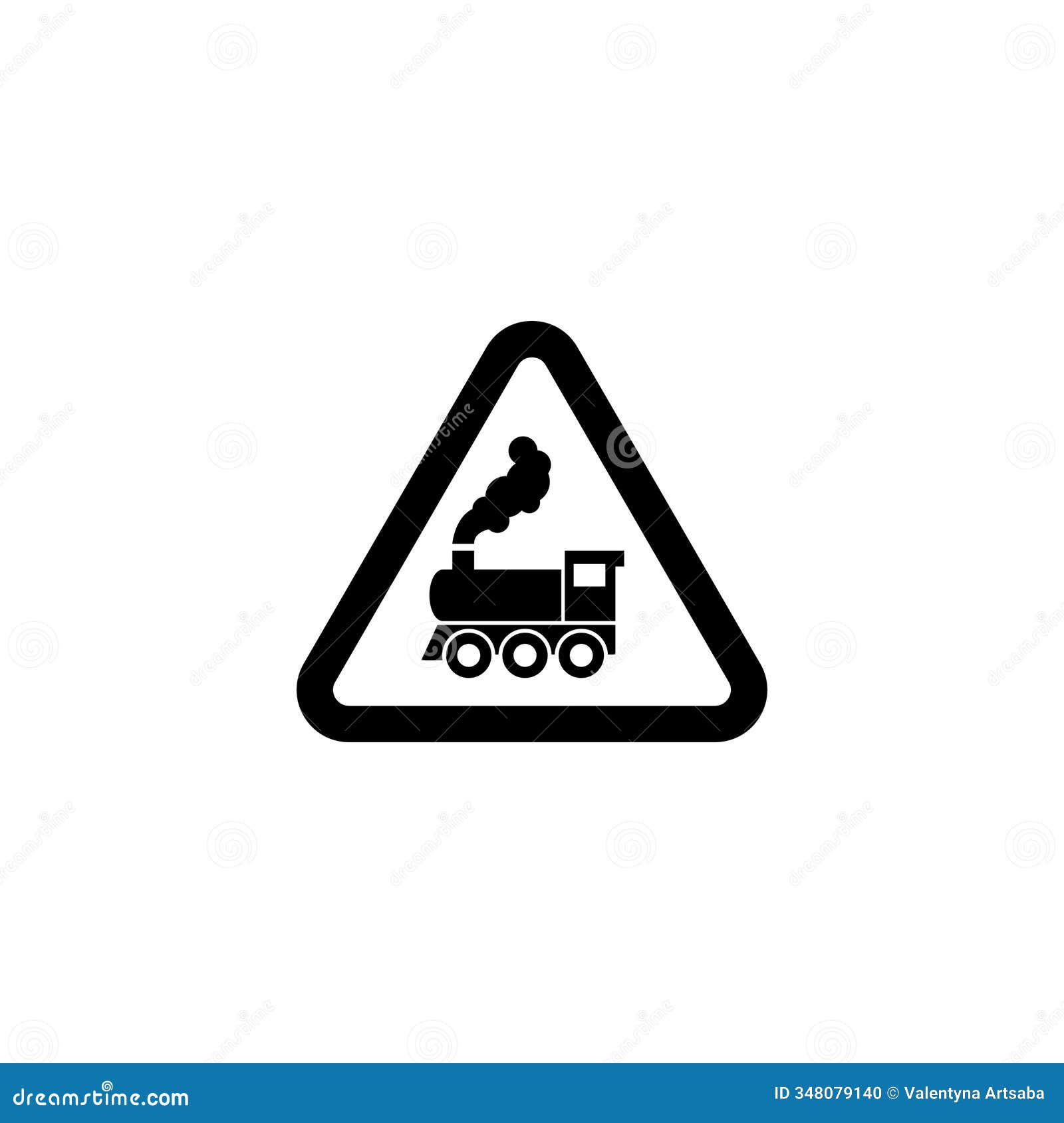 Vintage Train Warning Sign, Triangular Caution Symbol Stock ...