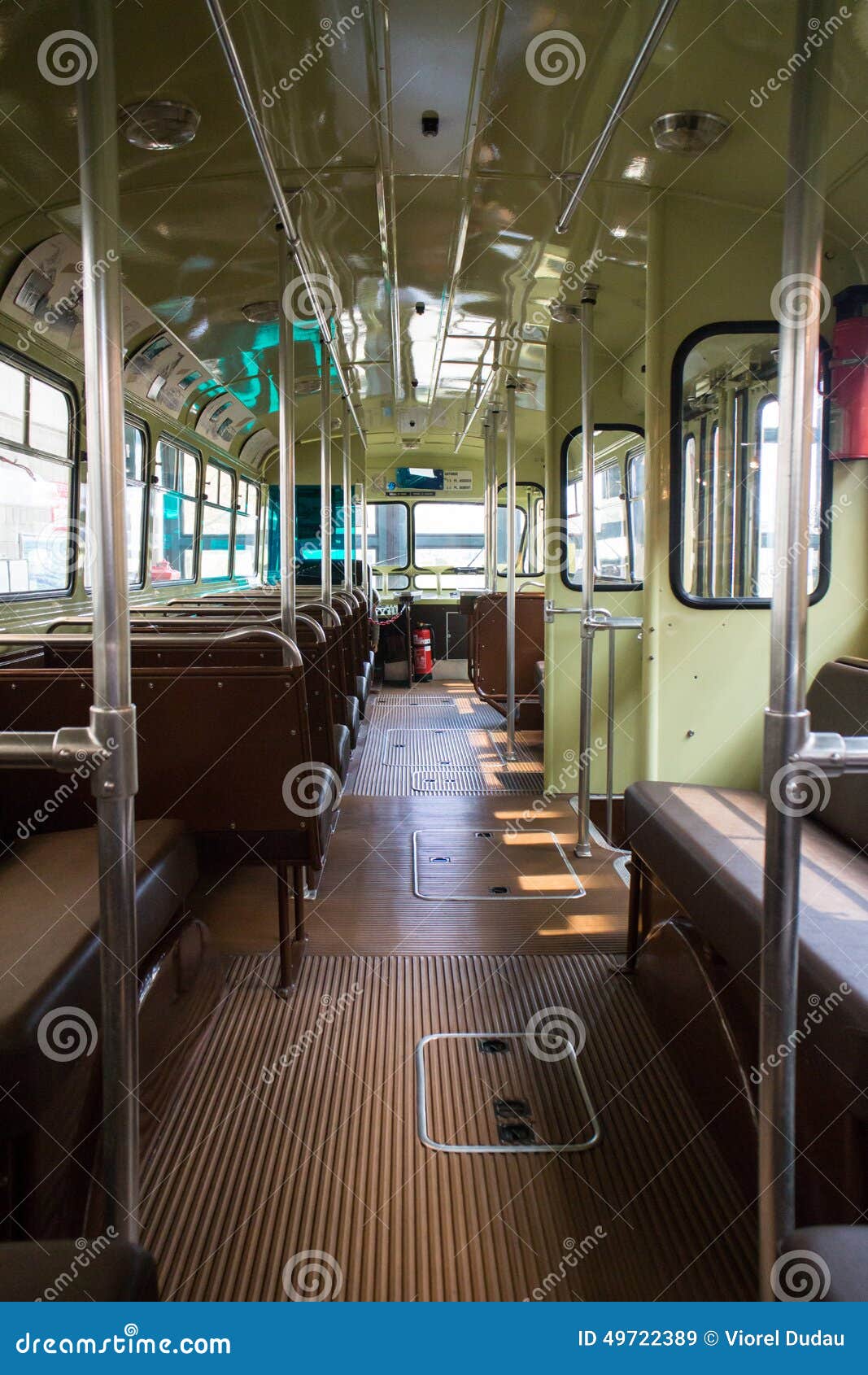 Vintage tram car interior stock image. Image of wooden - 49722389