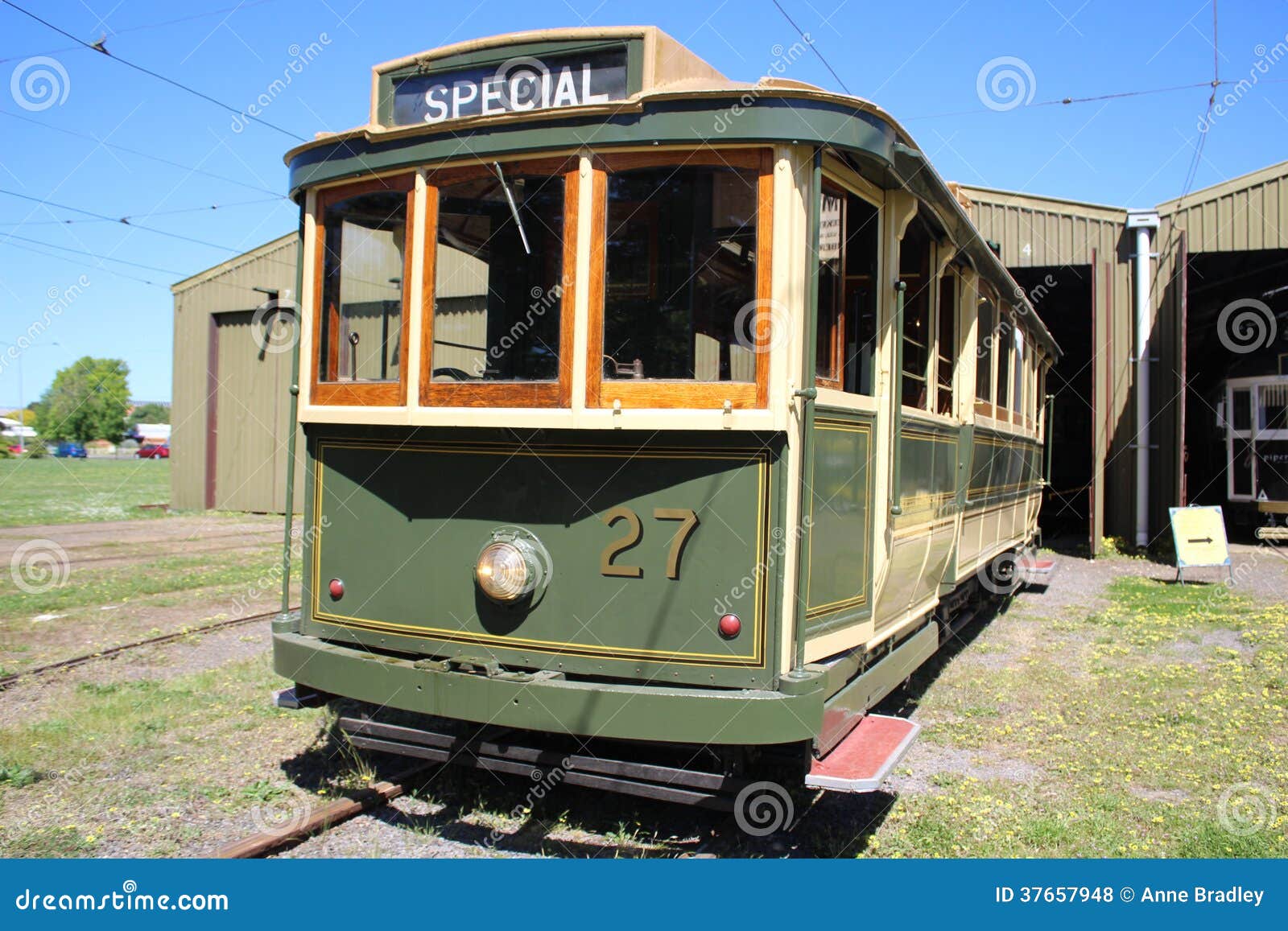 Vintage tram carriage editorial stock photo. Image of track - 37657948