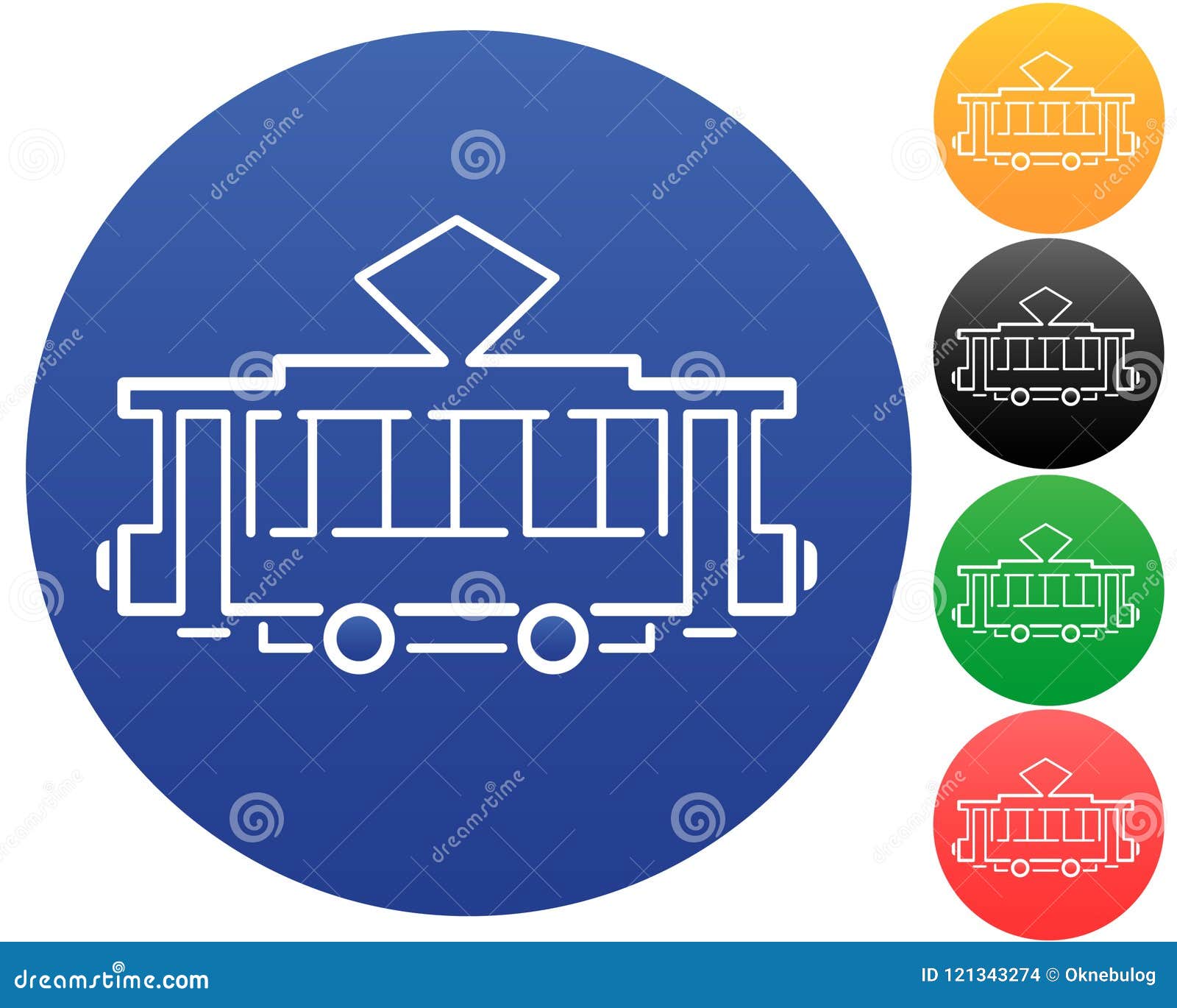 Tram Car Icons Set Cartoon Vector. Tram Trolley Royalty-Free Stock ...