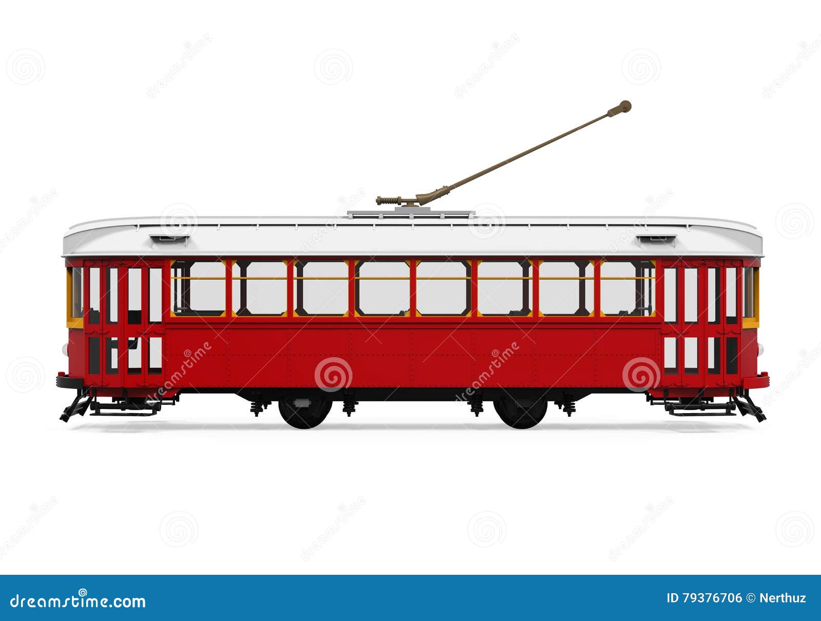 Vintage Tram Isolated stock illustration. Illustration of station ...