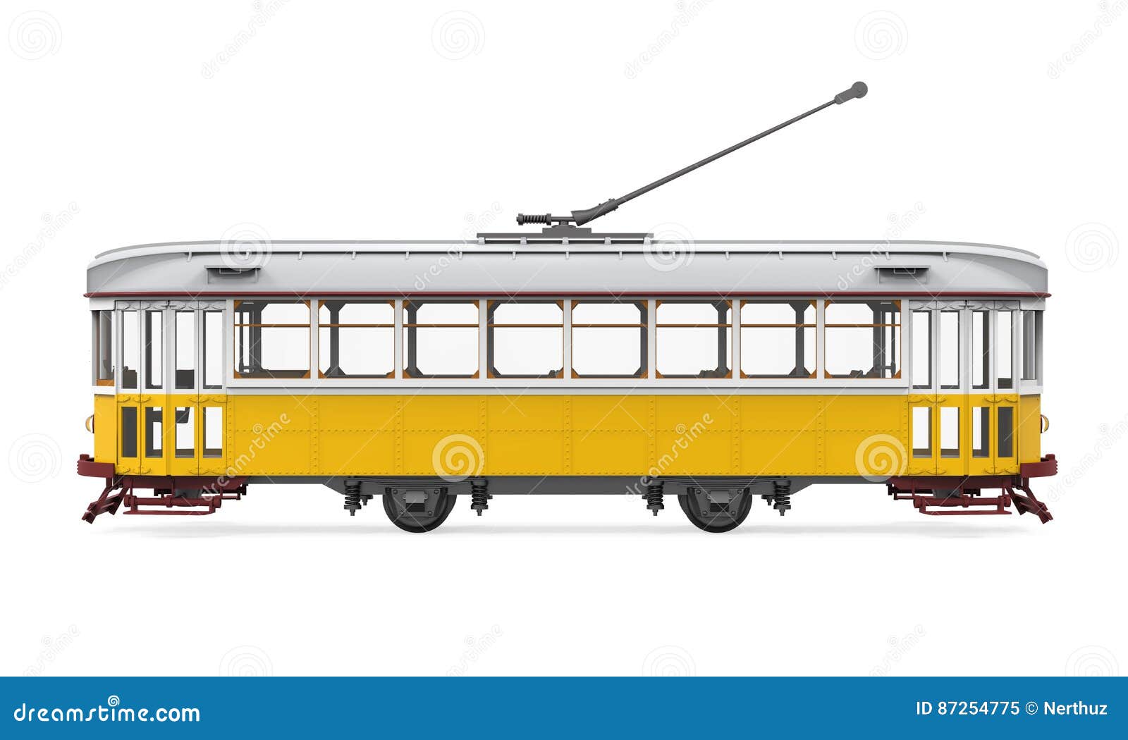 Tram Isolated On White Background. Cartoon City Public Transport ...