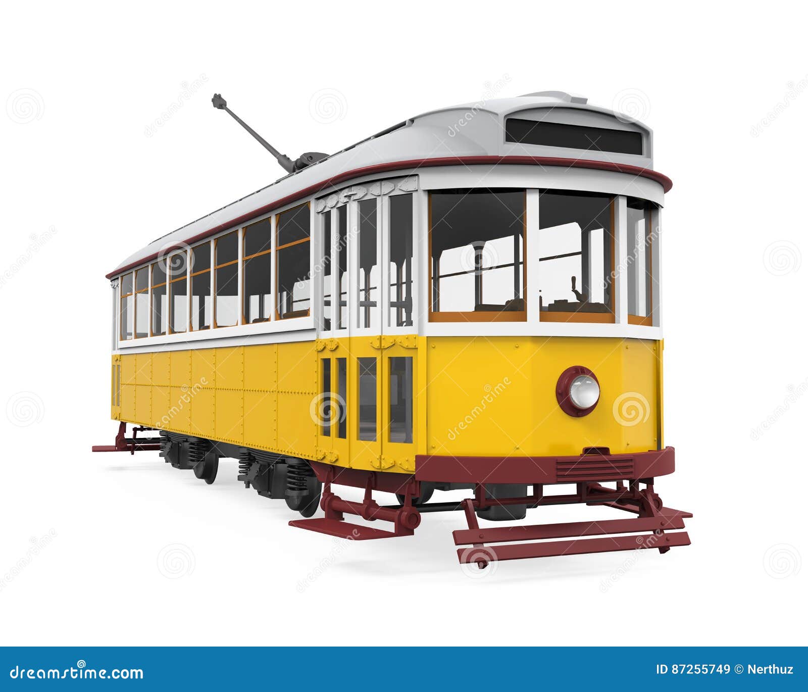 Vintage Tram Isolated stock illustration. Illustration of commute ...