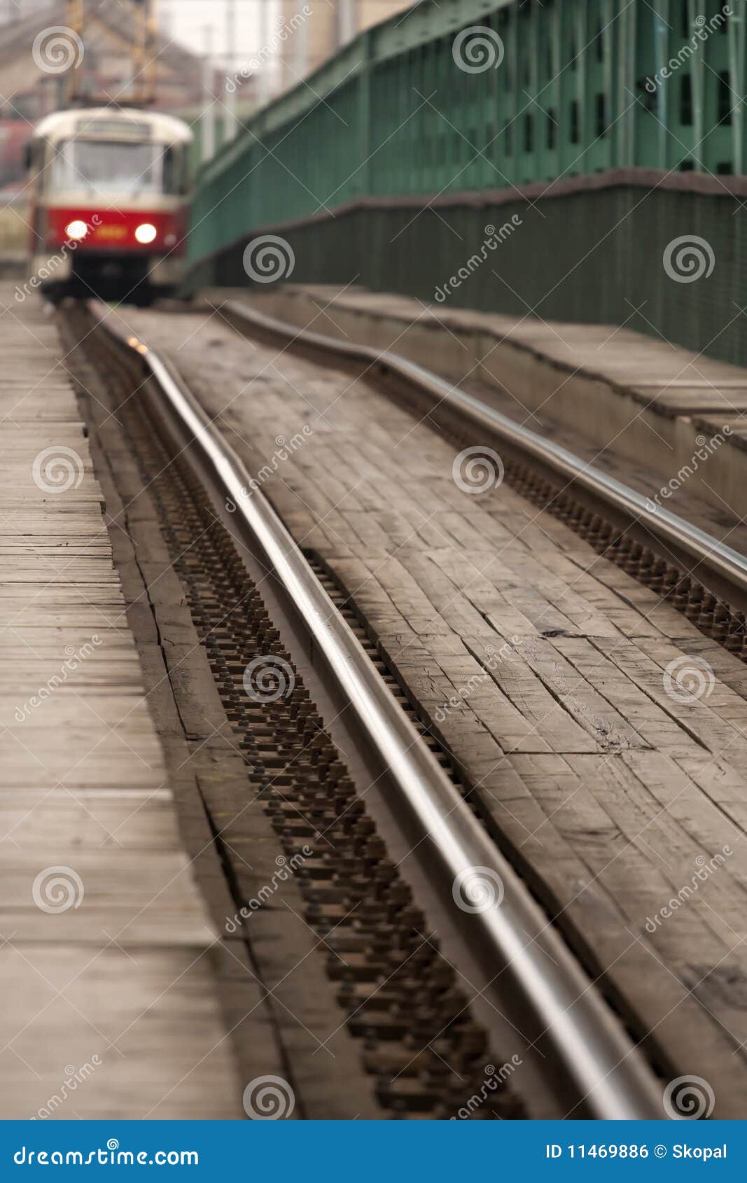 Vintage Tram And Tracks Royalty-Free Stock Image | CartoonDealer.com ...