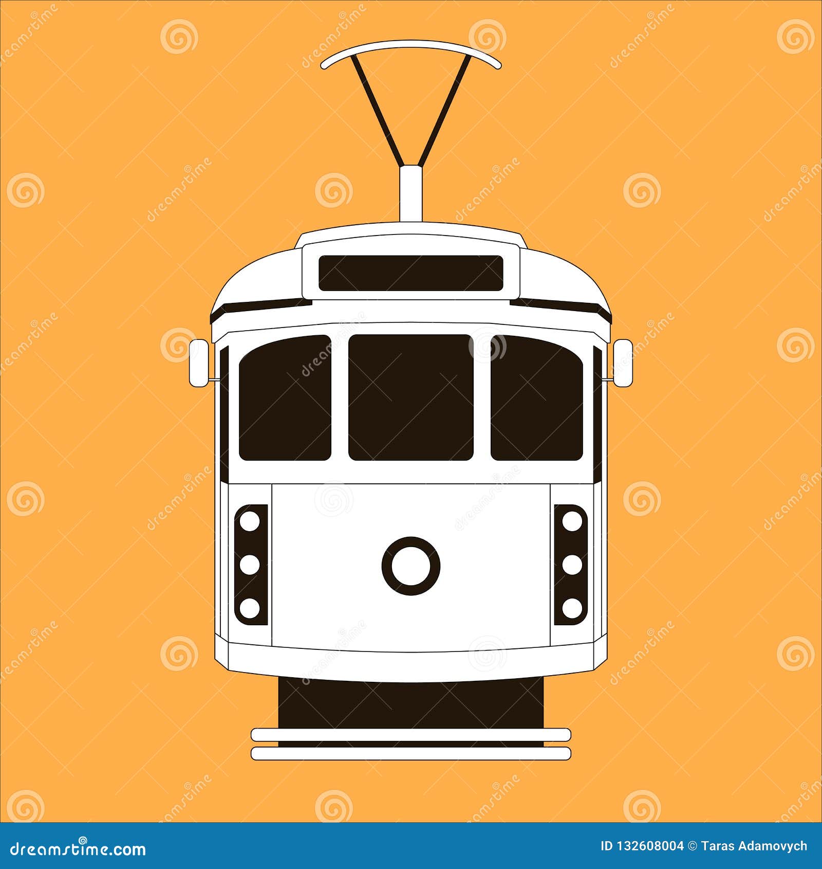 Vintage Tram ,vector Illustration , Flat Style Stock Vector ...