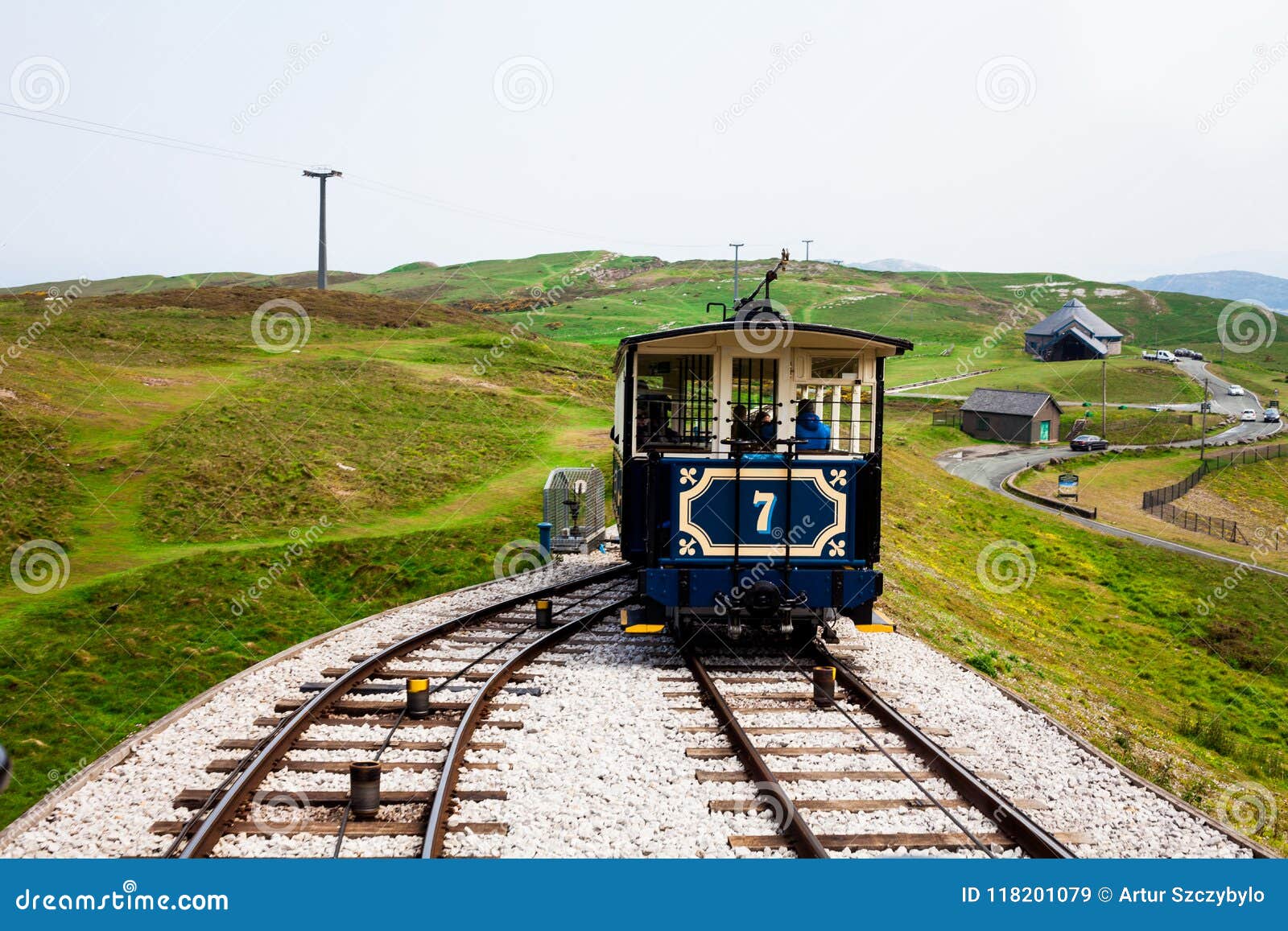 Vintage Tramway Getting on Devided Railway. Tram Choosing One Way from ...