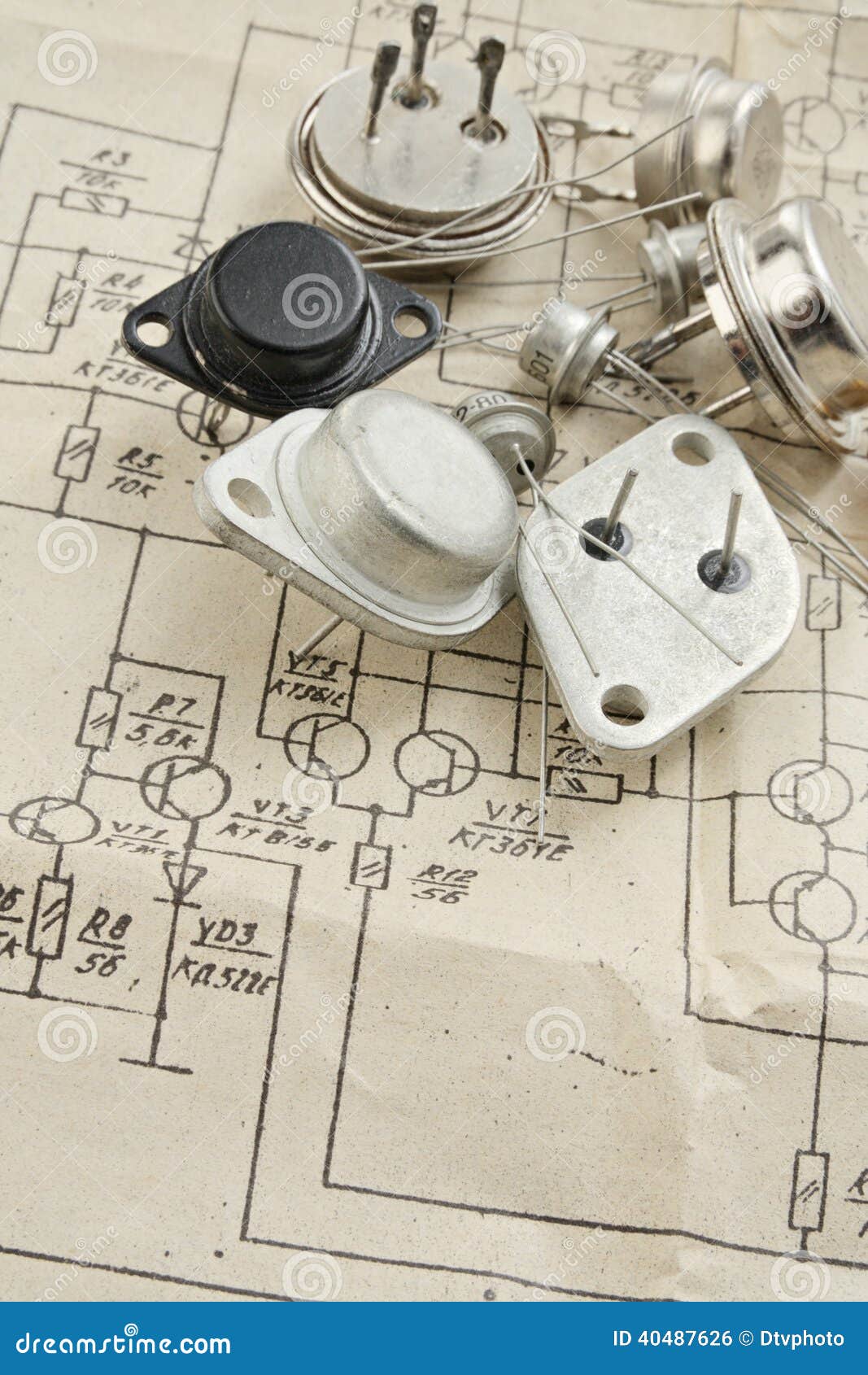 The Old And Vintage Transistors Computer Chips Royalty-Free Stock Image ...