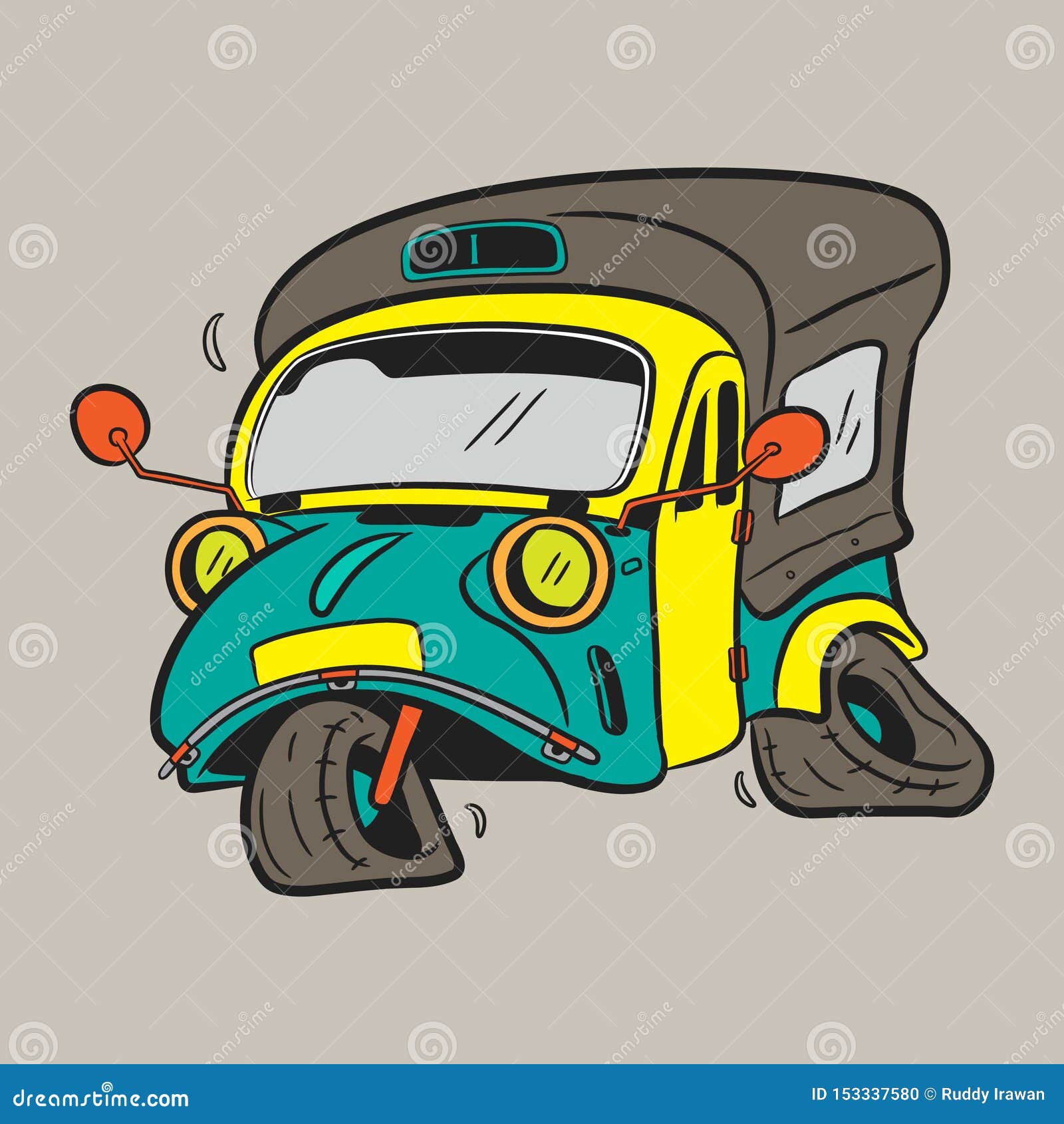 CUTE BAJAJ CARTOON Vector Illustration | CartoonDealer.com #59168034
