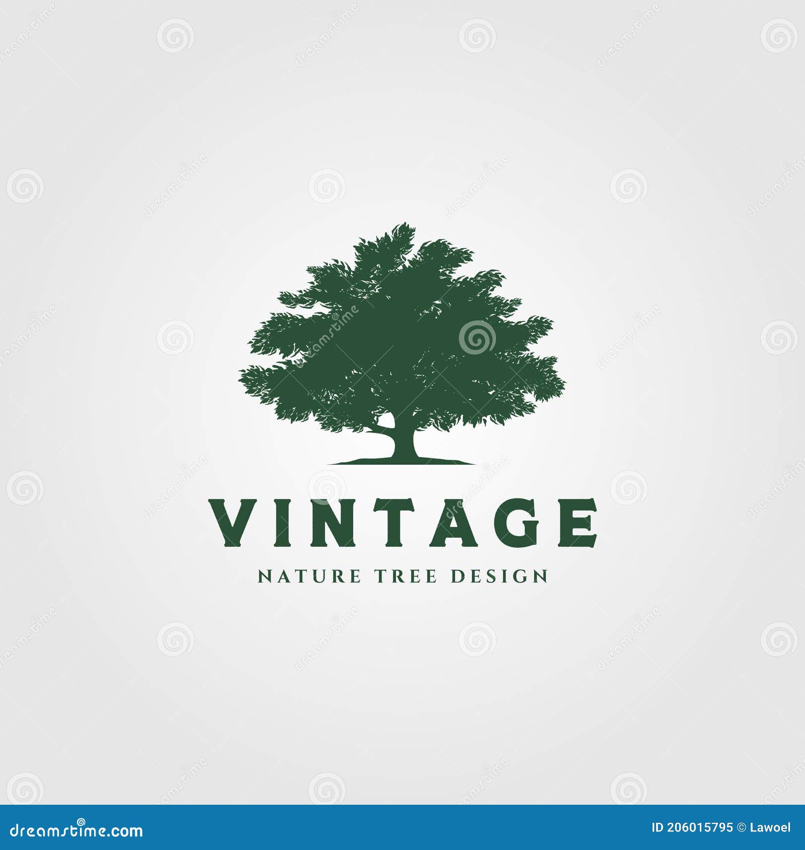 Vintage Tree Logo Vector Symbol Illustration Design Stock Vector ...