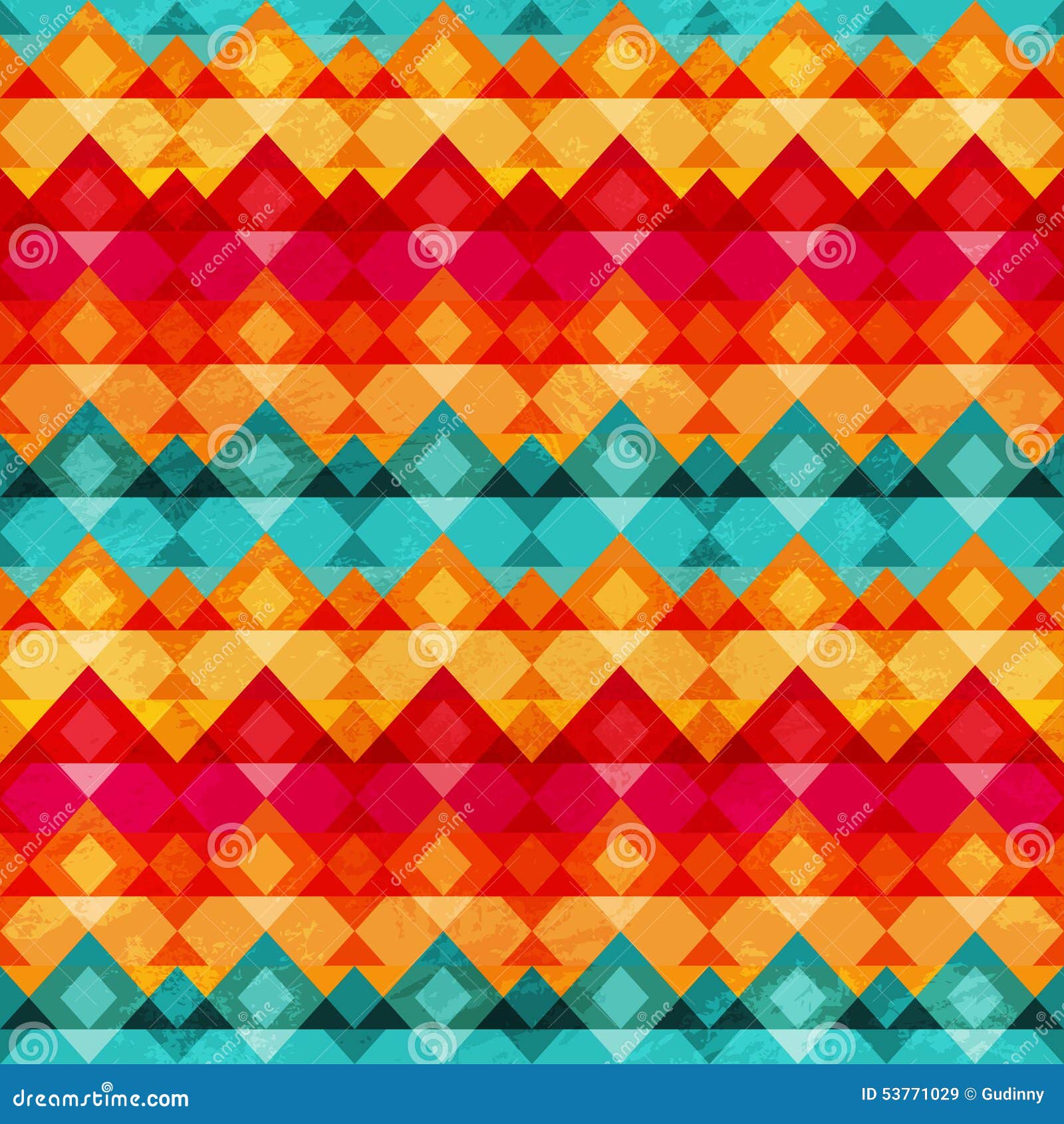Vintage Triangle Seamless Pattern Stock Vector - Illustration of design ...