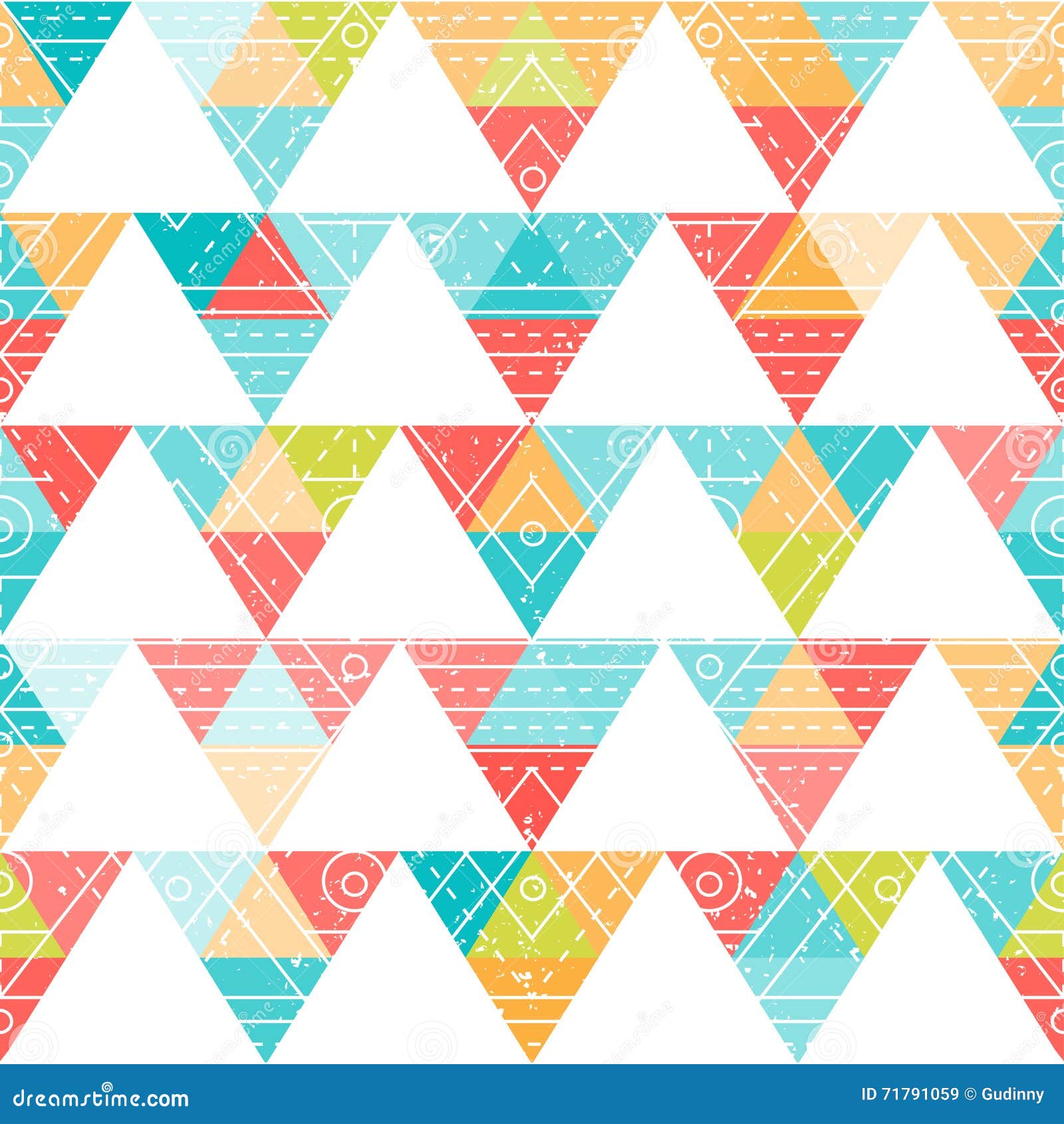 Vintage Triangle Seamless Pattern Stock Vector - Illustration of ...
