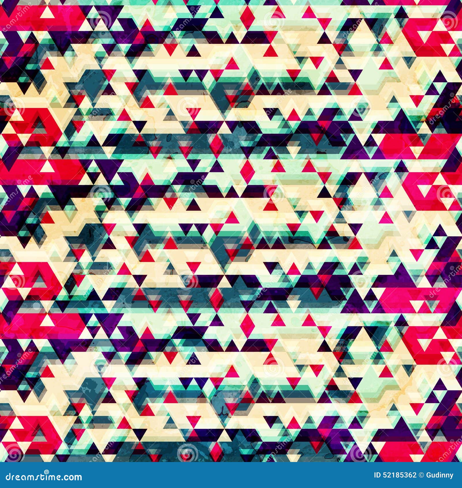 Vintage Triangle Seamless Pattern Stock Vector - Illustration of paper ...