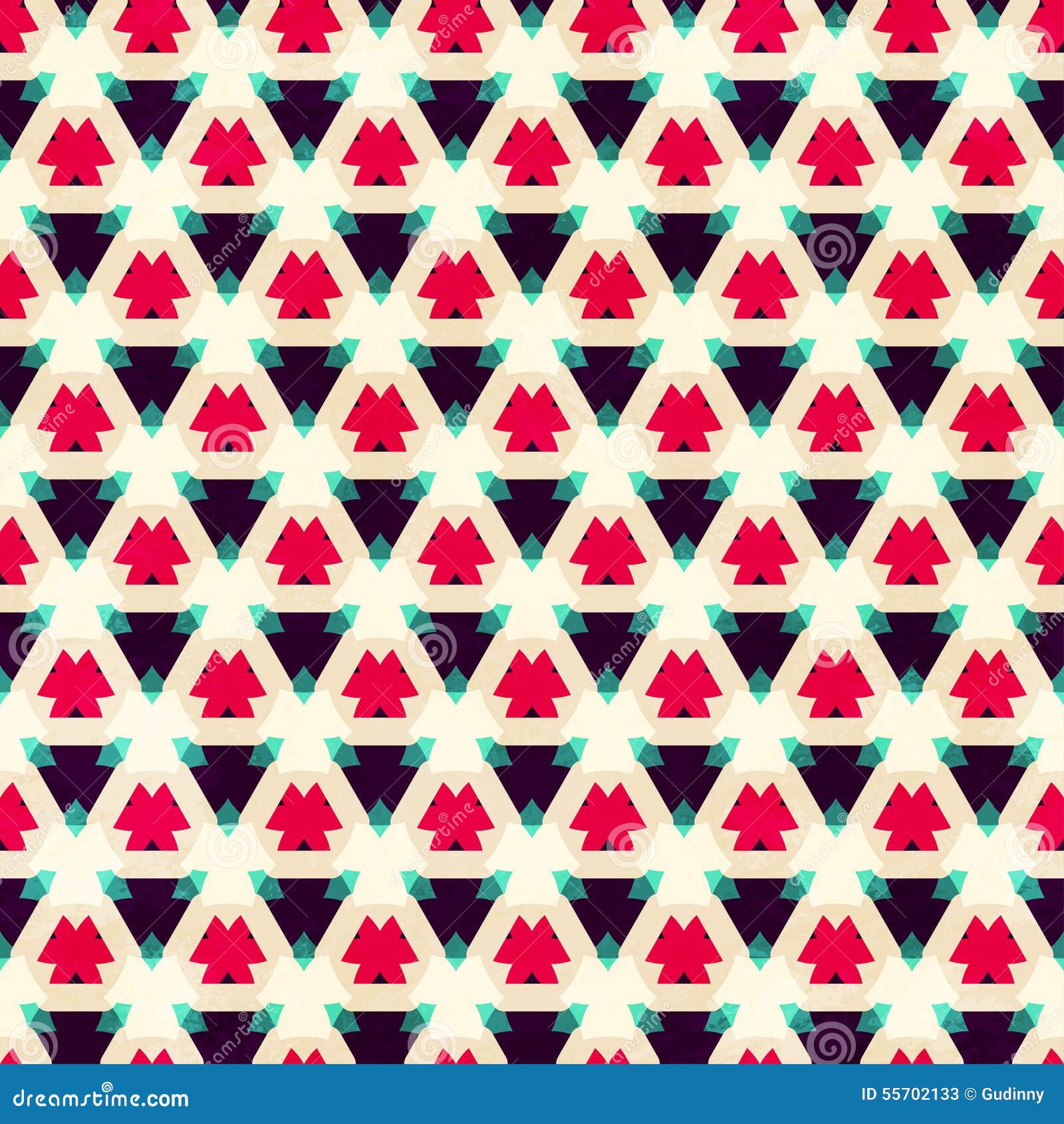 Vintage Triangle Seamless Pattern Stock Vector - Illustration of grunge ...