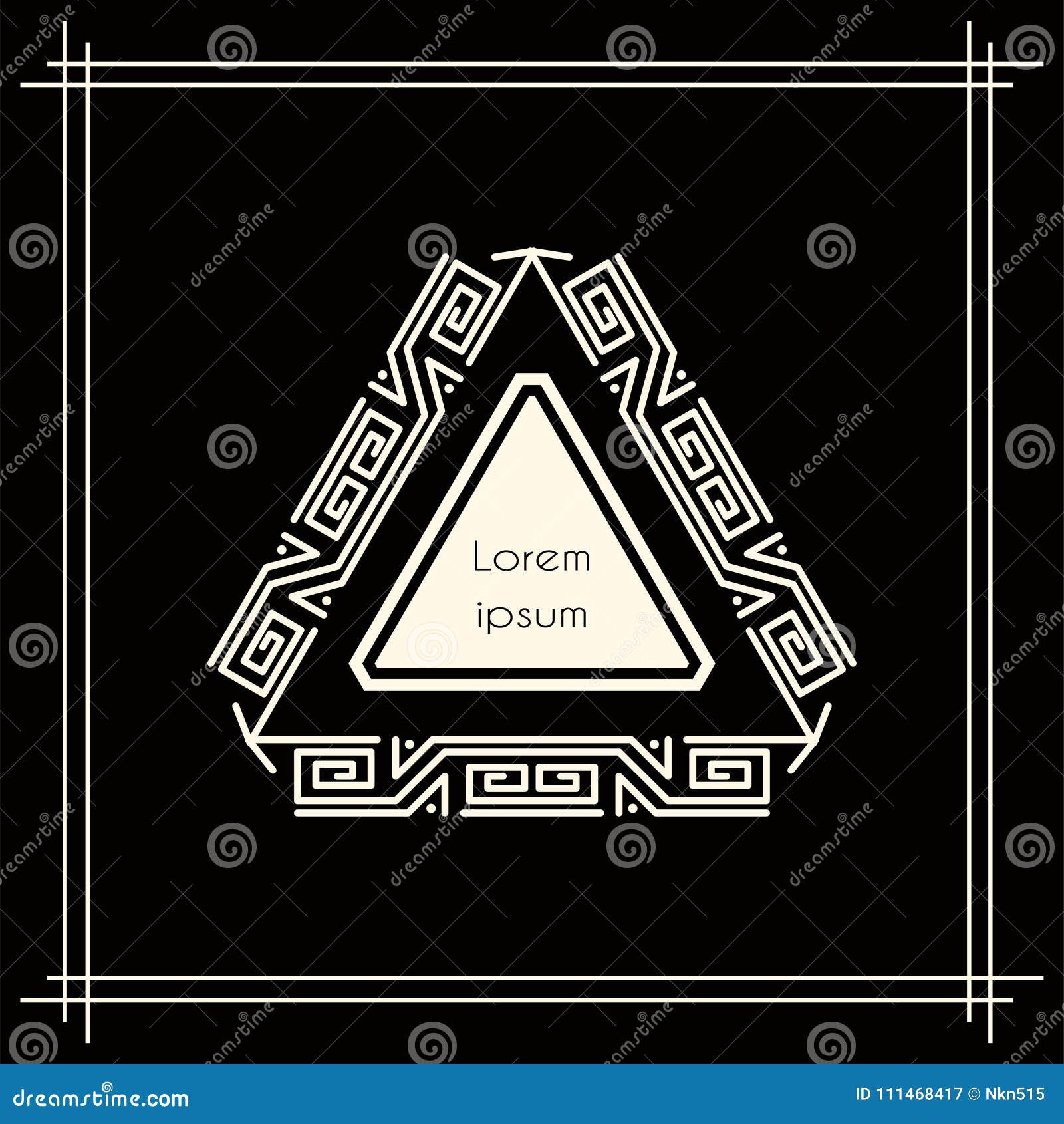 Vintage geometric frame stock vector. Illustration of geometric - 111468417