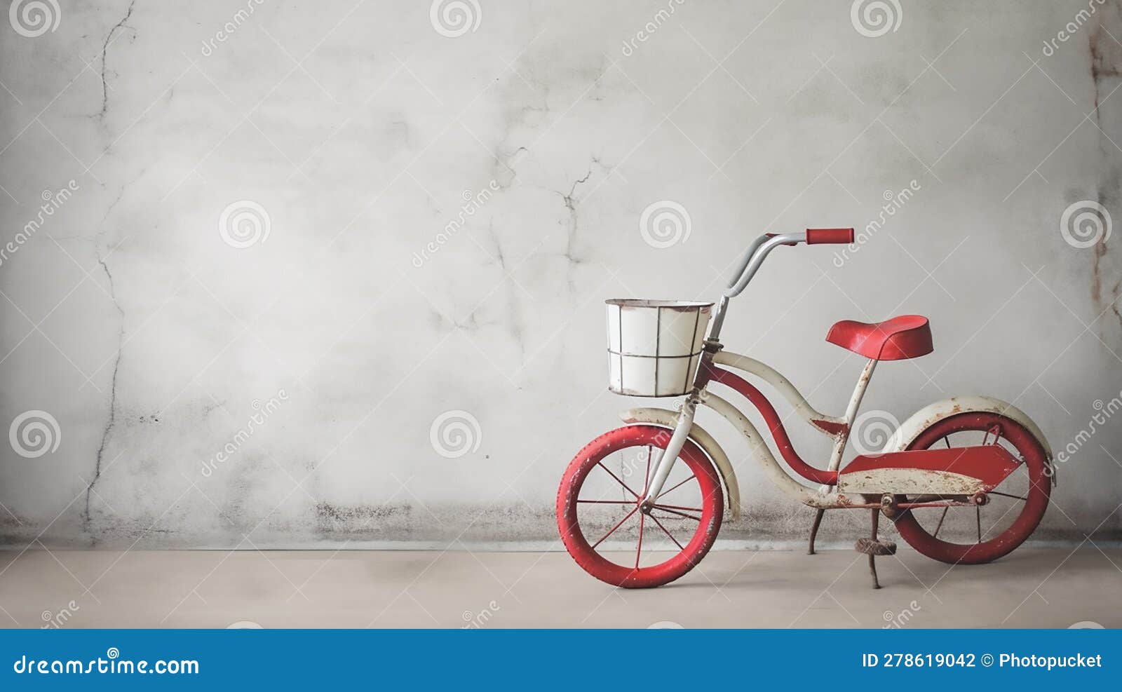 Vintage Tricycle Against a Plain White Backdrop Stock Illustration ...