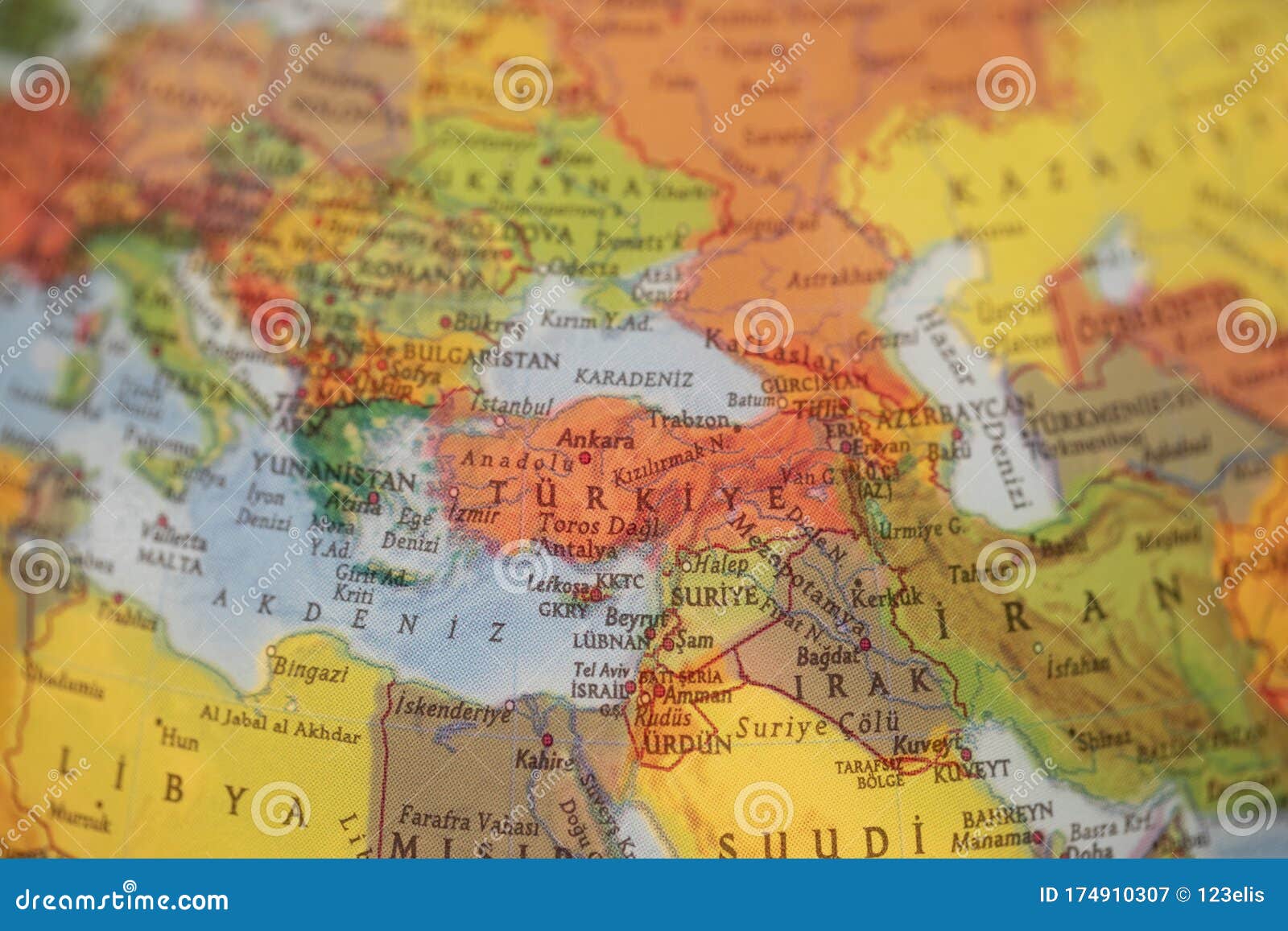 Vintage Turkish Map stock image. Image of country, europa - 174910307