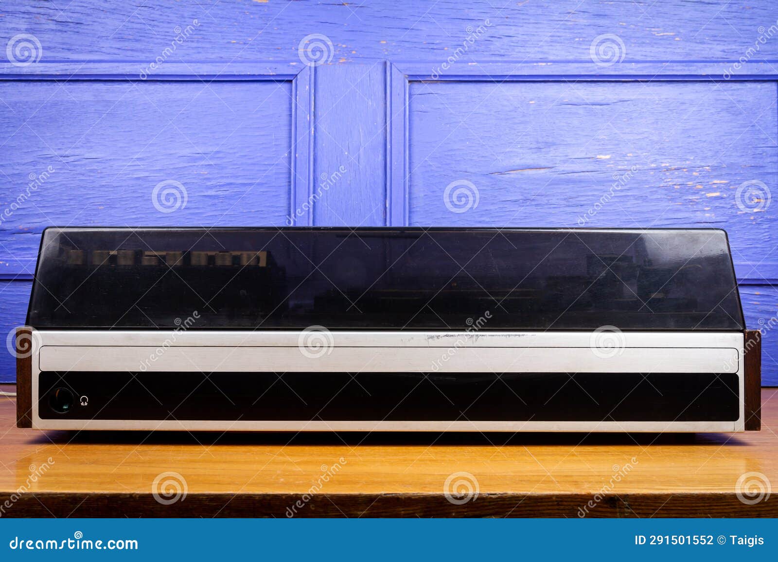 Vintage Turntable Record Player with Dust Cover Stock Photo - Image of ...