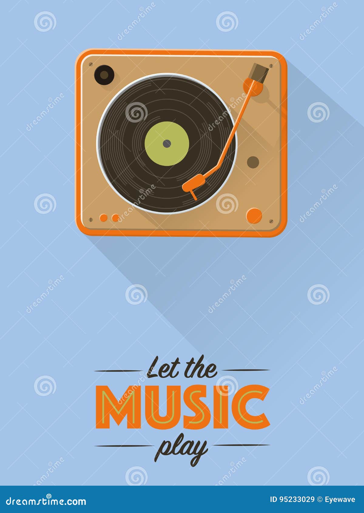 Vintage Turntable Retro Music Poster Stock Vector - Illustration of ...