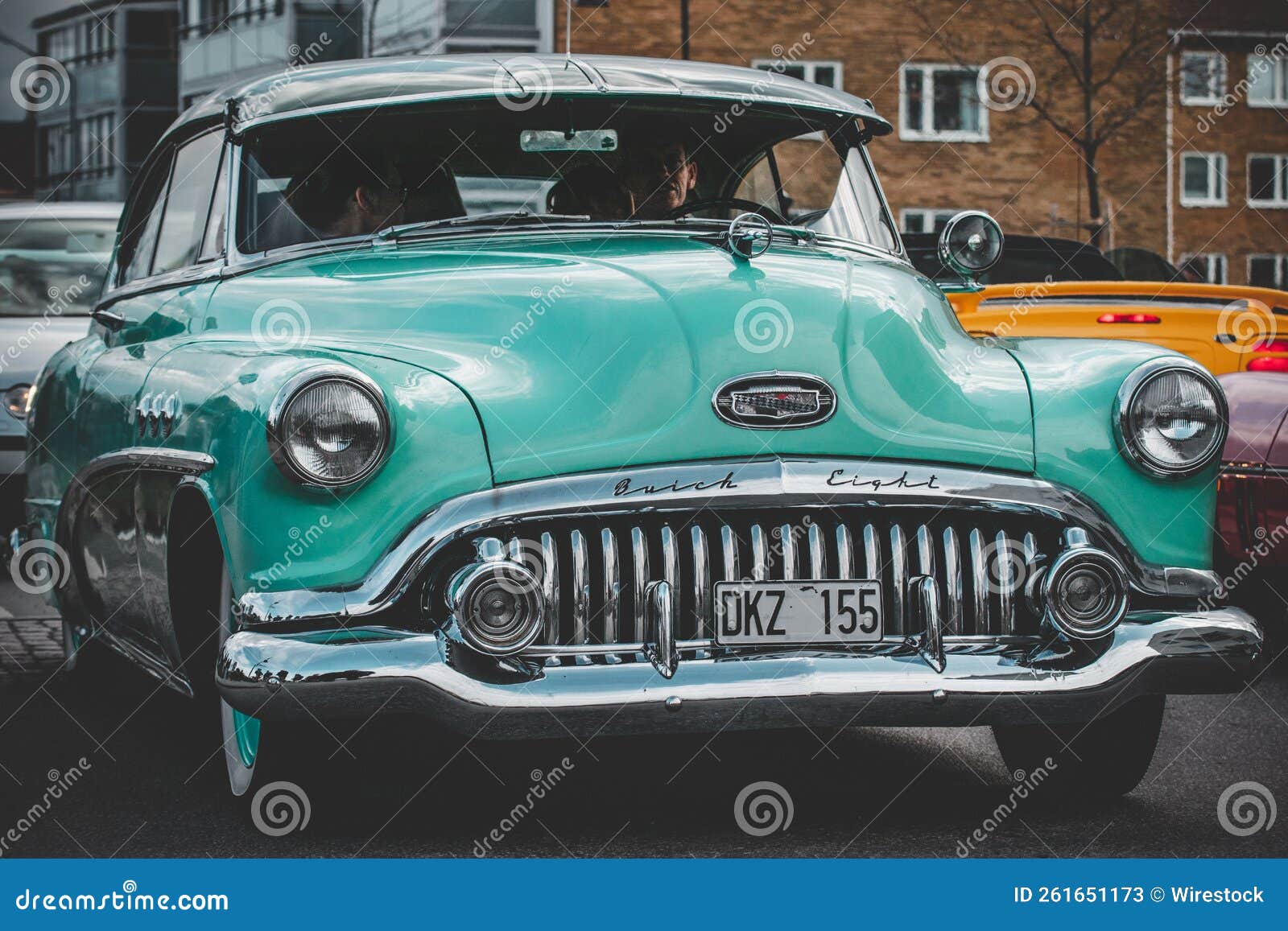 Vintage Turquoise Car during a Cruising Event Editorial Stock Photo ...
