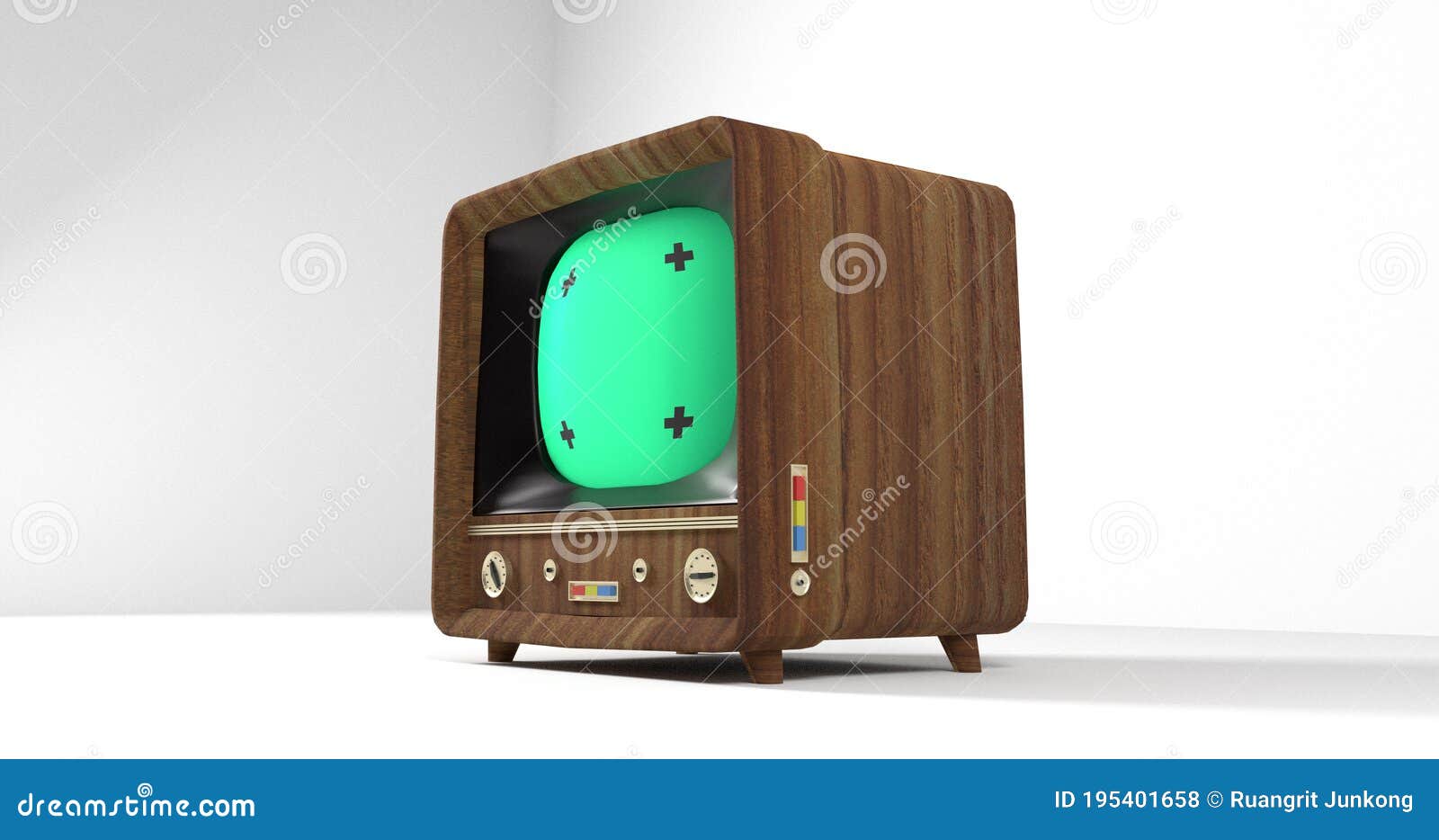 Vintage TV Television Side View, Old Television Vintage Style Stock ...