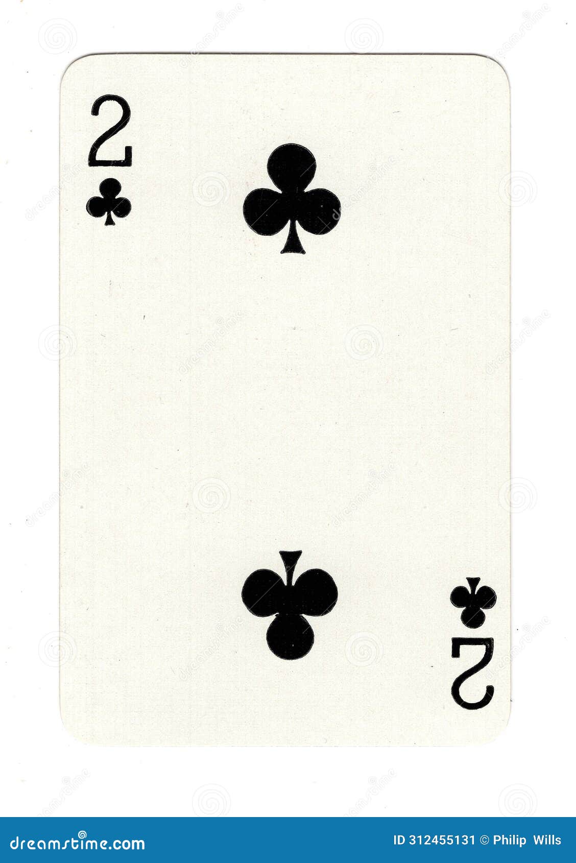 Vintage Two of Clubs Playing Card. Stock Illustration - Illustration of ...