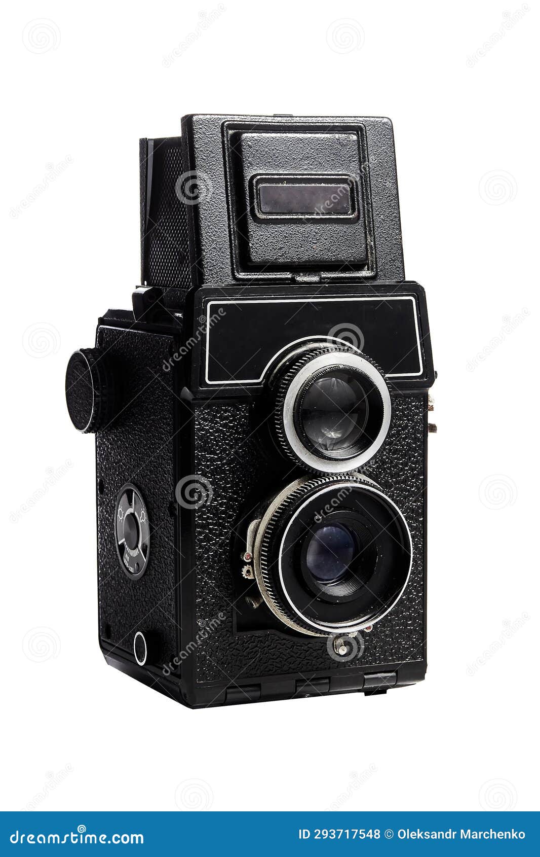 Vintage Two-lens Medium Format Film Camera on a White Background Stock ...